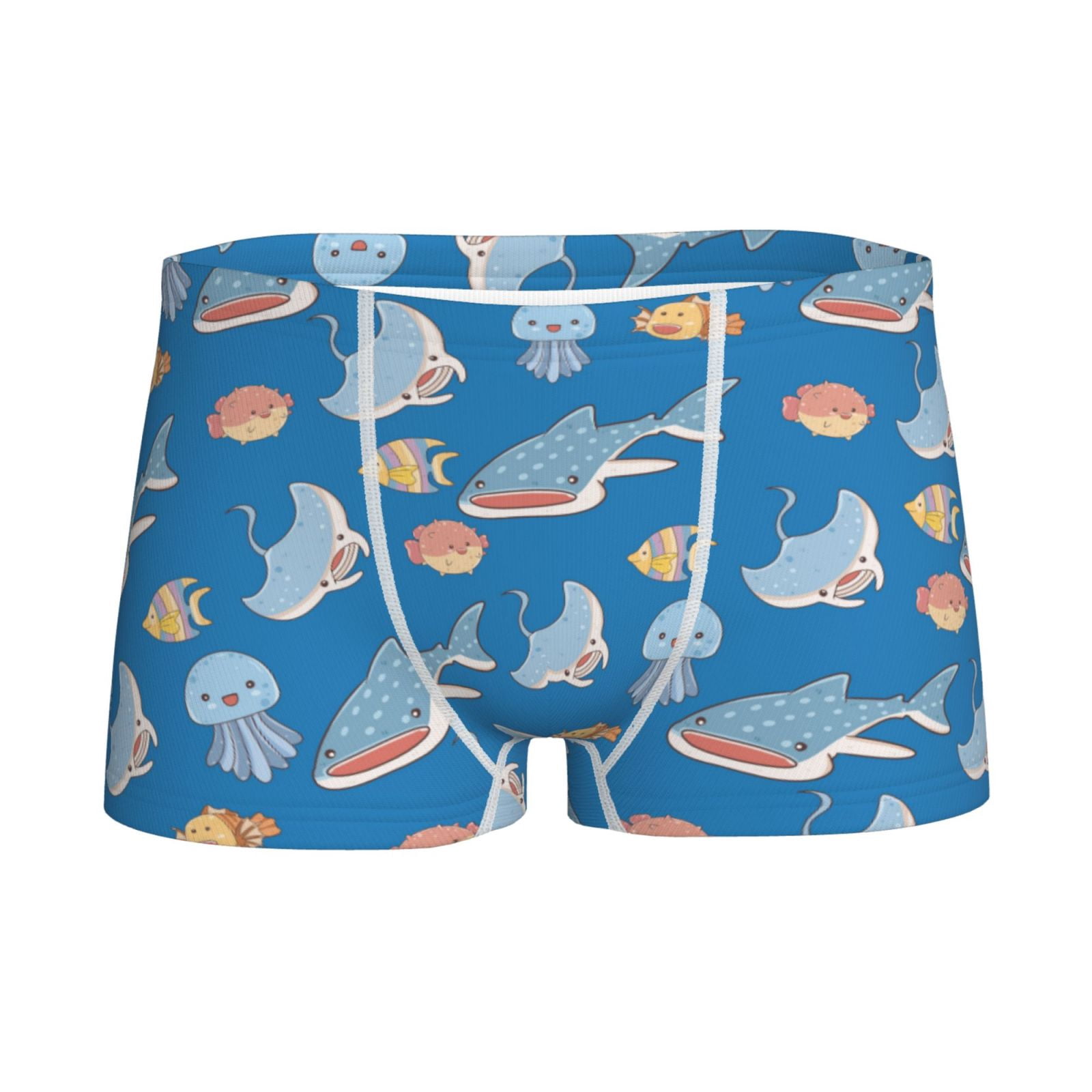 Logiee Party Shark Cute Print Boys' Boxer Briefs,Tween Boy Underwear ...