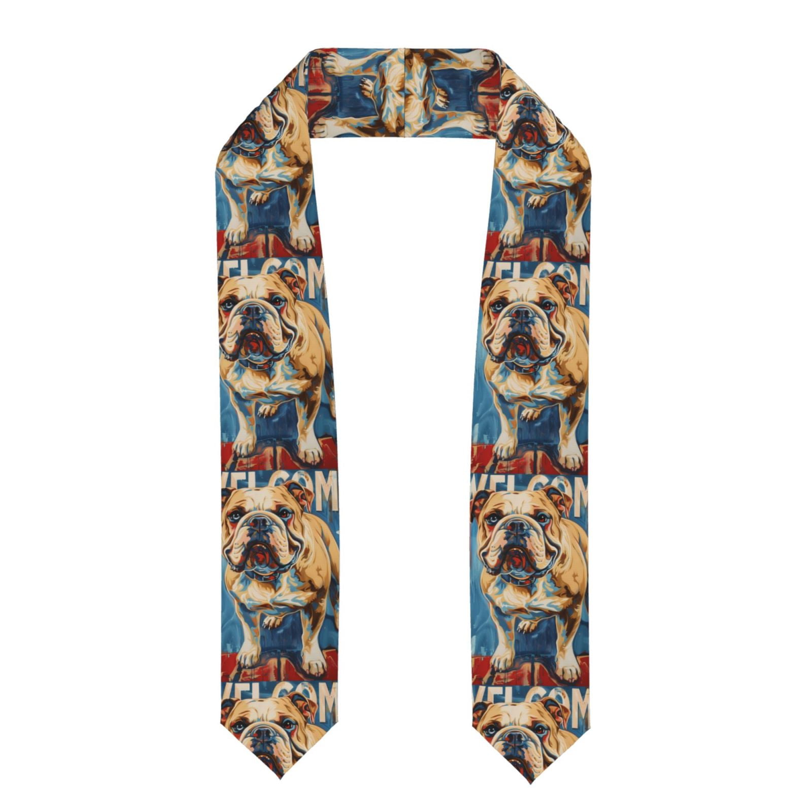 Logiee Patriotic Bulldog Welcome Print Unisex Adult Graduation Stole ...