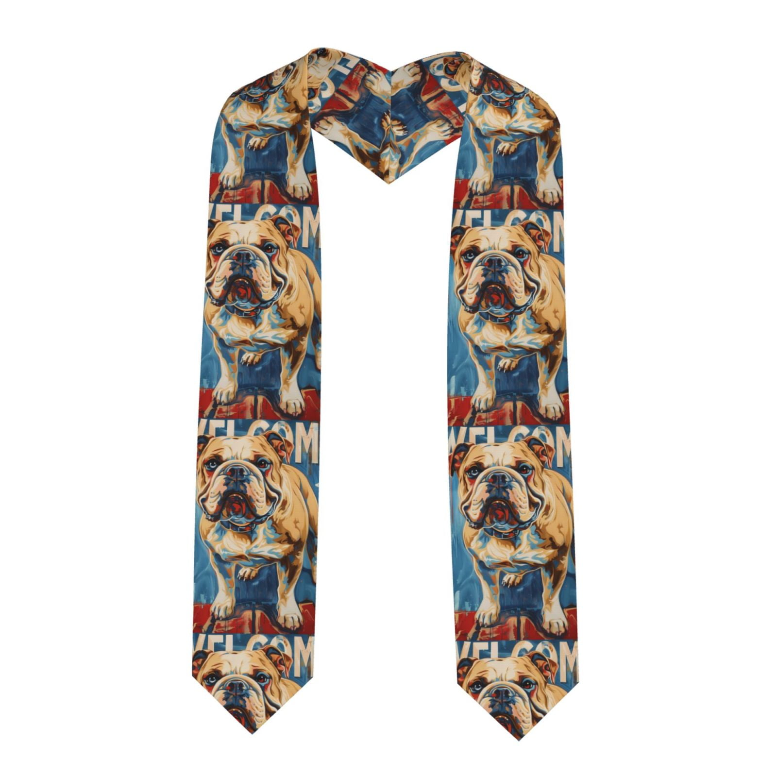 Logiee Patriotic Bulldog Welcome Print Unisex Adult Graduation Stole ...