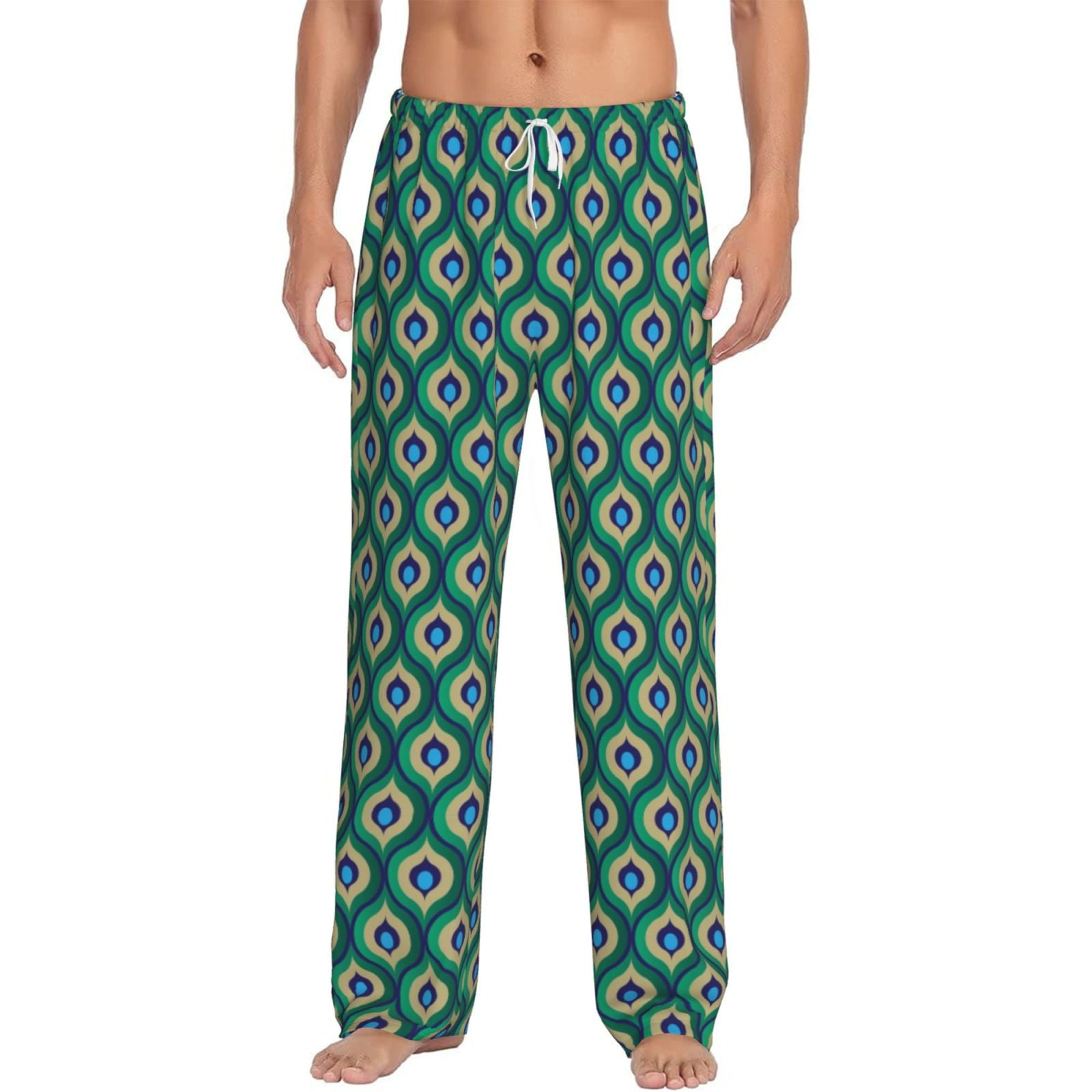 Logiee Peacock'S Tail Print Pajama Pants for Men,Men’s Pajama Bottoms ...