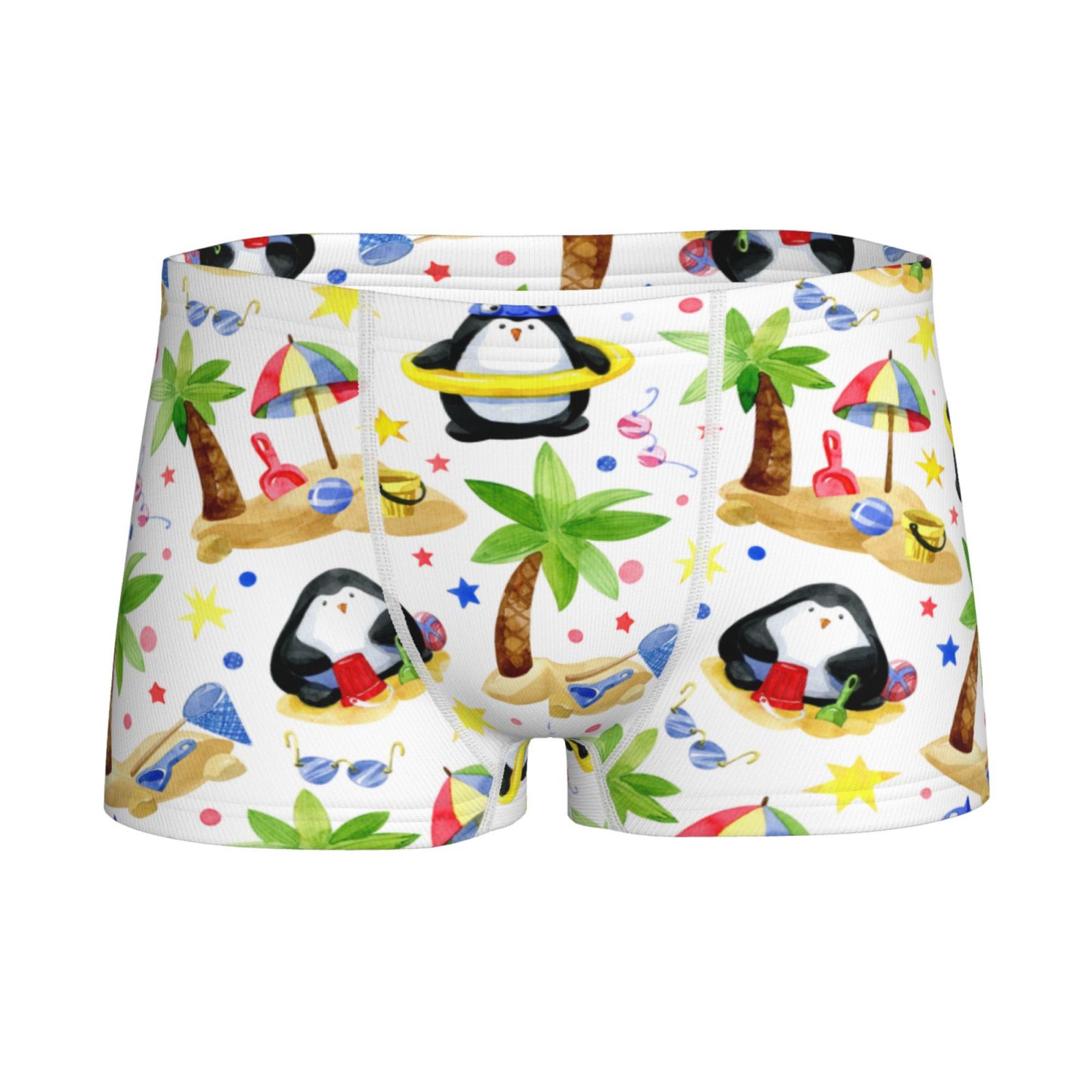 Logiee Penguins On The Beach Print Boys' Boxer Briefs,Tween Boy ...