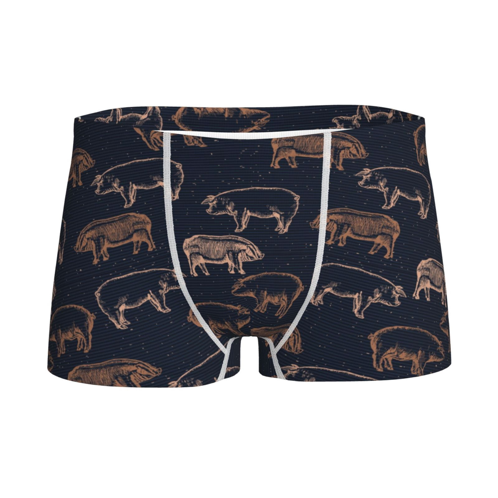 Logiee Pig Farm Print Boys' Boxer Briefs,Tween Boy Underwear-Large ...