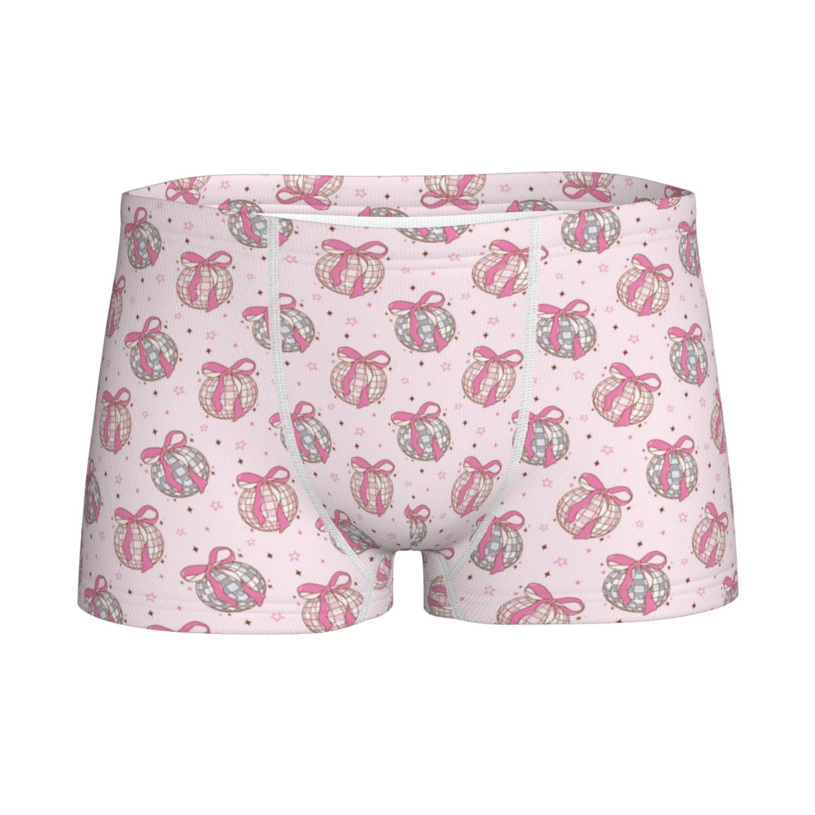 Logiee Pink Disco Ball Print Boys' Boxer Briefs,Tween Boy Underwear ...