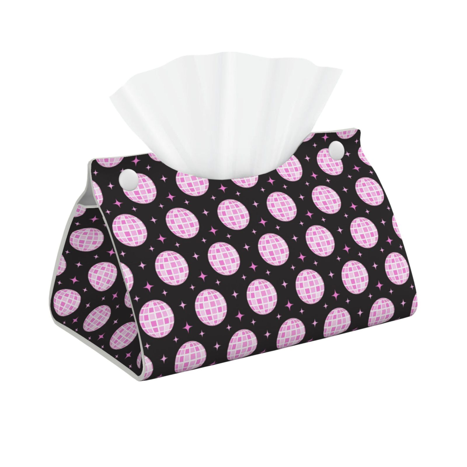 Logiee Pink Groovy Disco Ball Print Tissue Box Cover,Stylish Tissue Box ...
