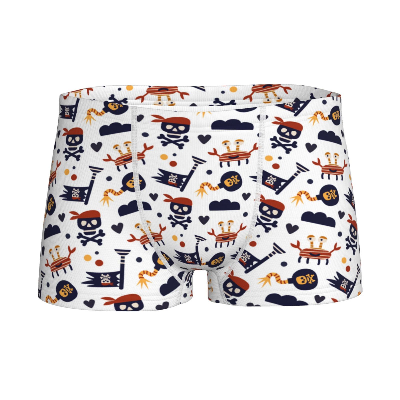 Logiee Pirate Theme Print Boys' Boxer Briefs,Tween Boy Underwear-Large ...