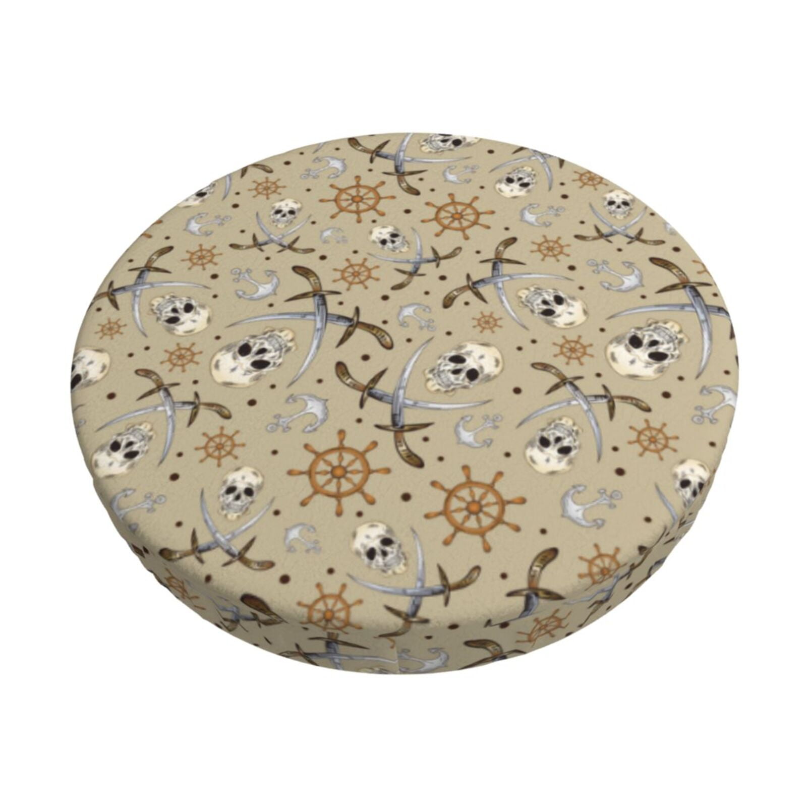 Logiee Pirate skulls Print Stool Covers Round,Bar Stool Covers ...