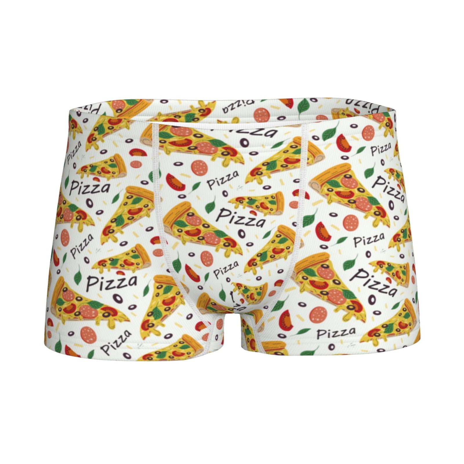 Logiee Pizza Slices Print Boys' Boxer Briefs,Tween Boy Underwear-Large ...