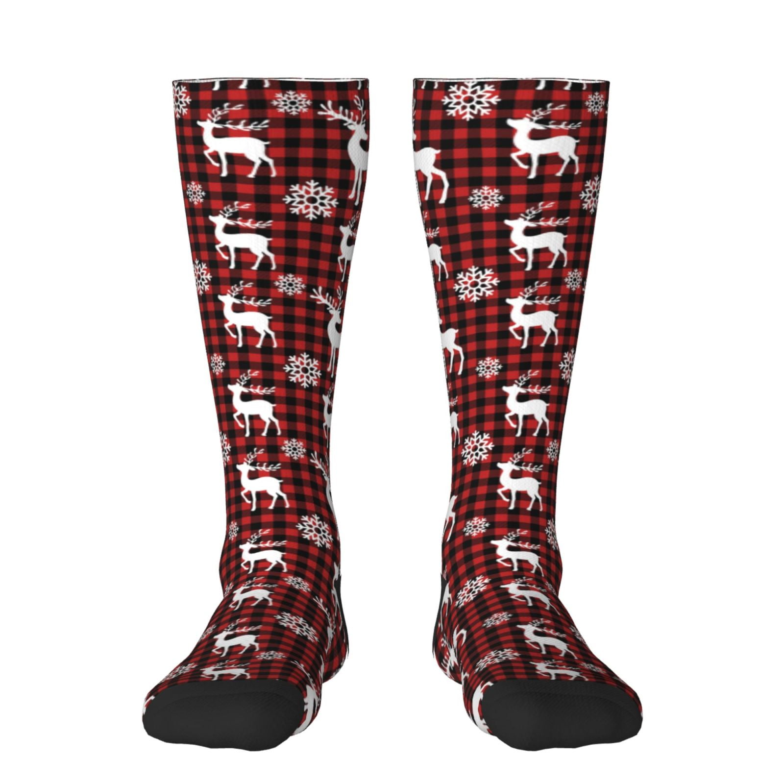 Logiee Plaid Reindeer Snowflakes Print Gift Stocking Stuffers,Adult ...