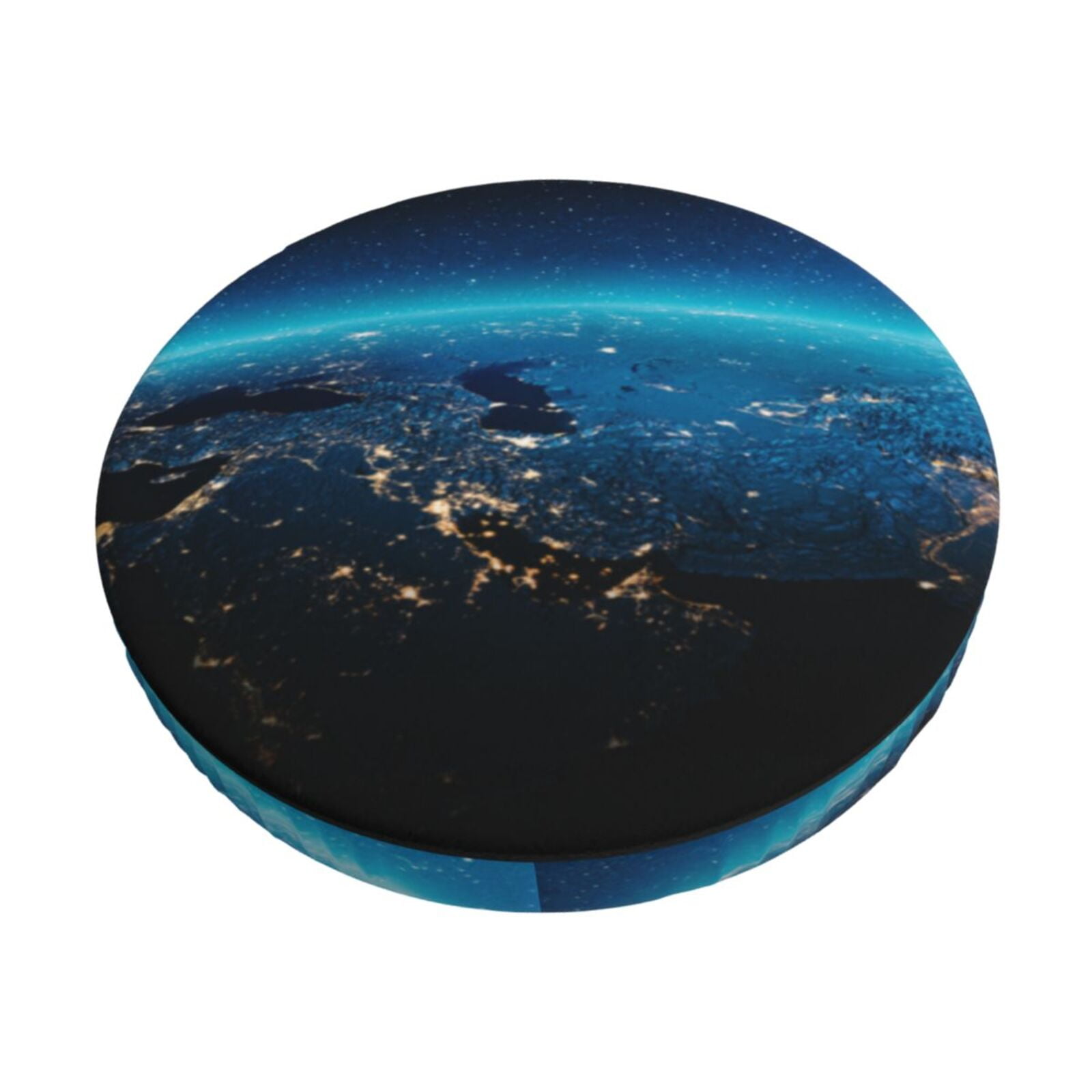Logiee Planet Earth Print Stool Covers Round,Bar Stool Covers ...