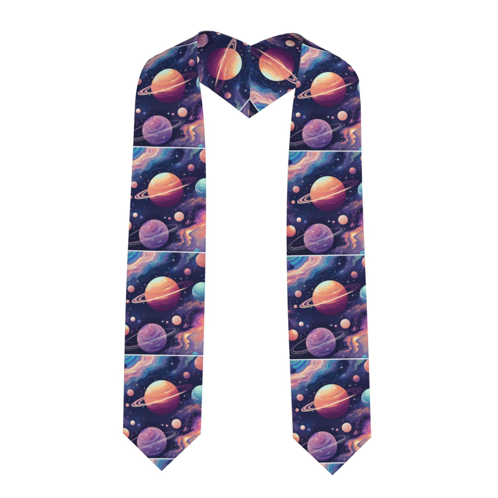 Logiee Planet Pastel Galaxy Print Unisex Adult Graduation Stole Shawl ...