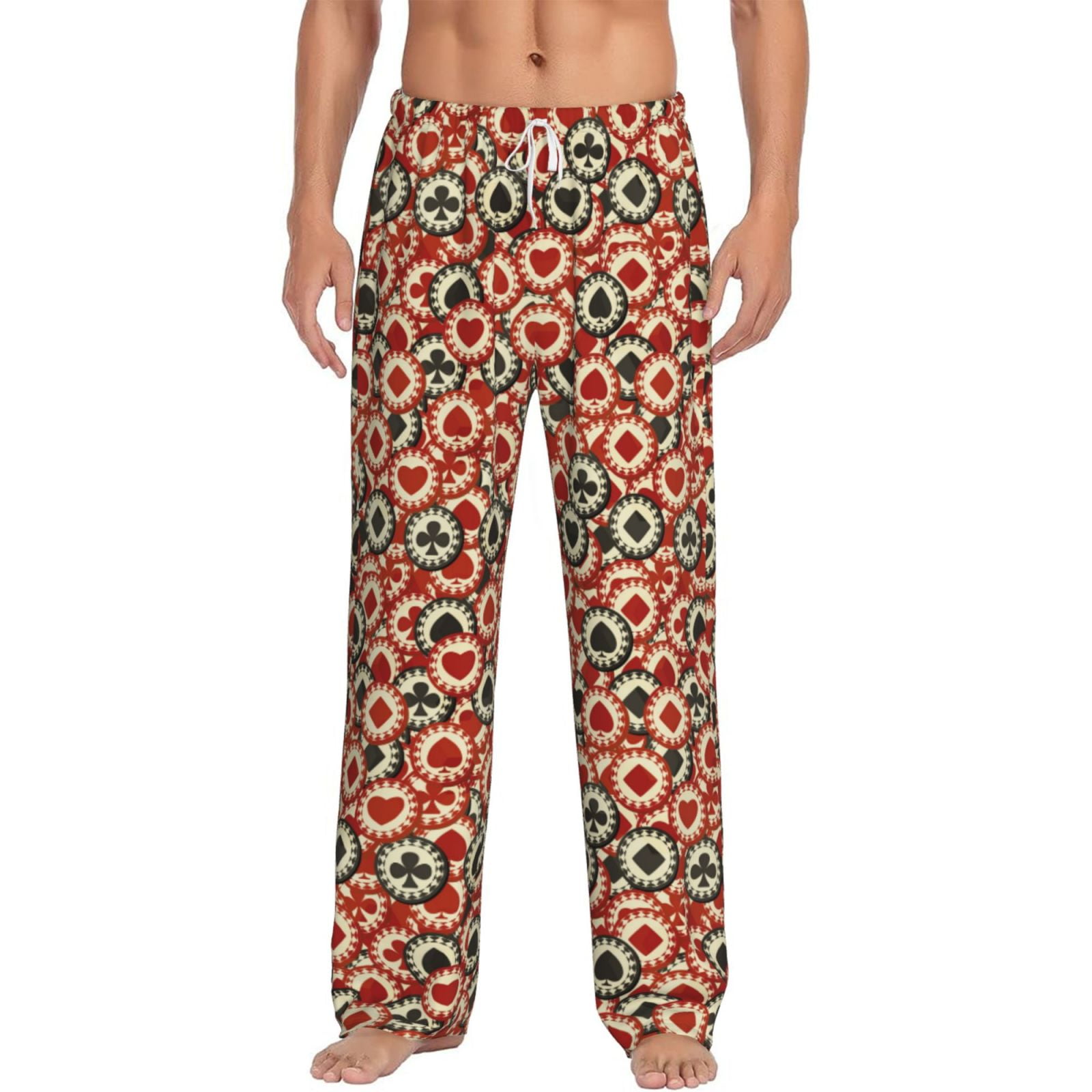 Logiee Poker Chips Print Pajama Pants for Men,Men’s Pajama Bottoms,Mens ...