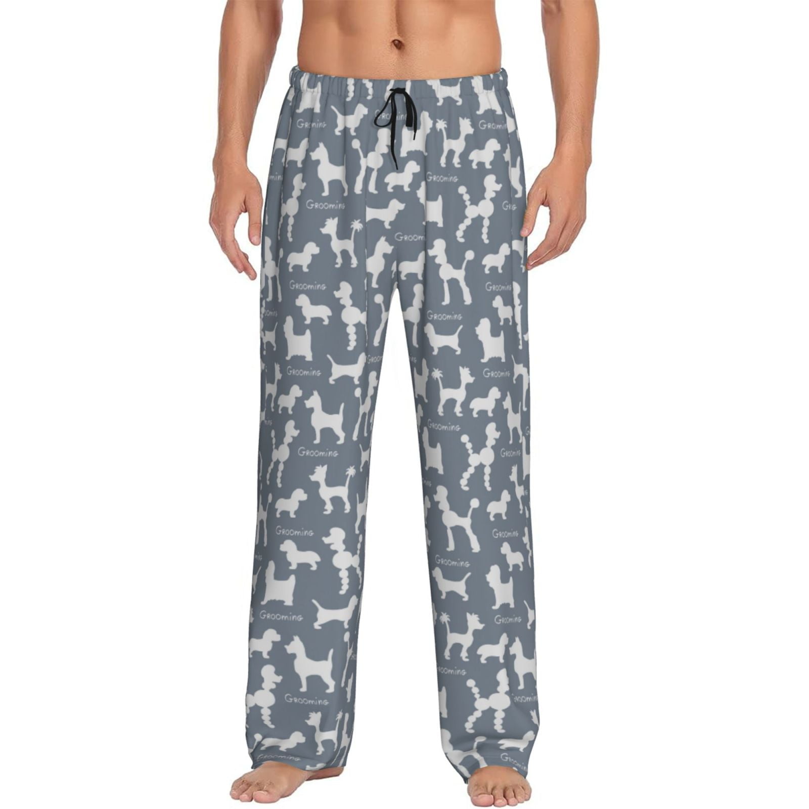 Logiee Poodle Dog Print Pajama Pants for Men,Men’s Pajama Bottoms,Mens ...