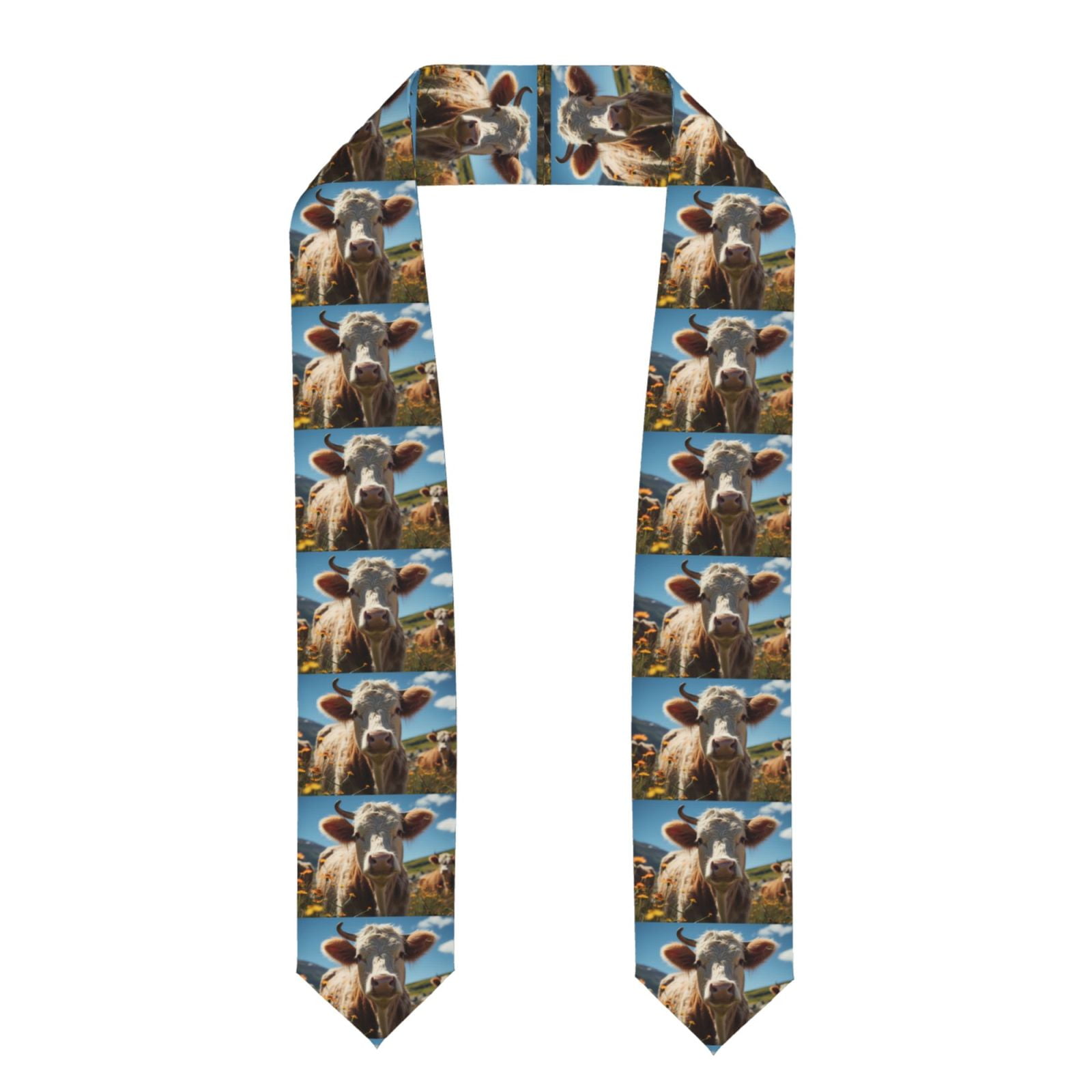 Logiee Prairie Flower Cow Print Unisex Adult Graduation Stole Shawl 72 ...