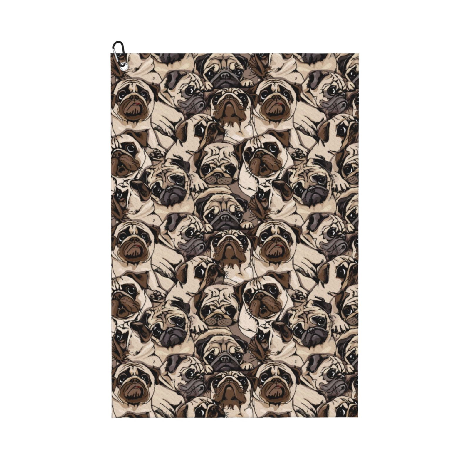Logiee Pug Print Golf Towels,16" x 24" Portable Golf Towel for Golf Bag ...
