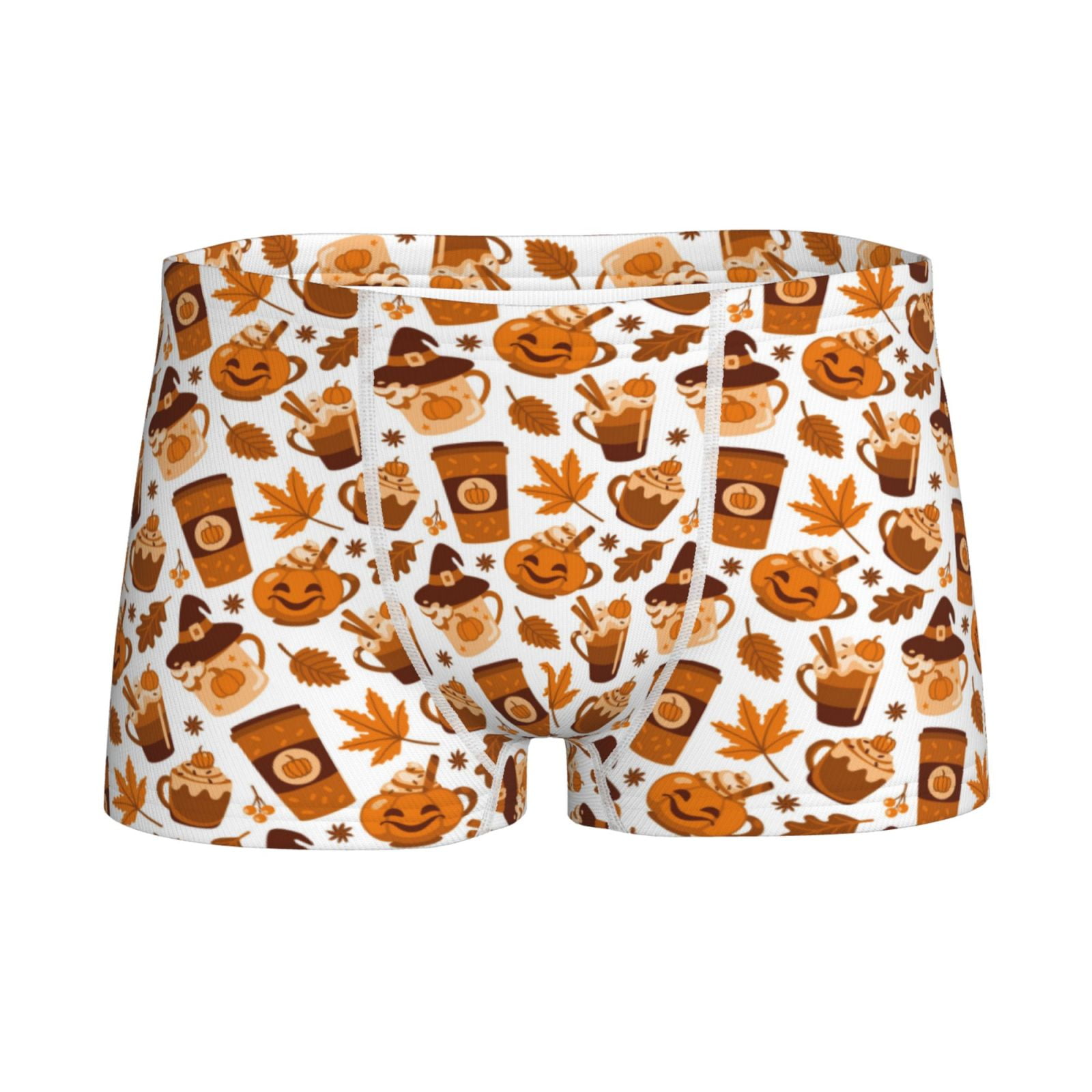 Logiee Pumpkin Witch Hat Coffee Print Boys' Boxer Briefs,Tween Boy ...