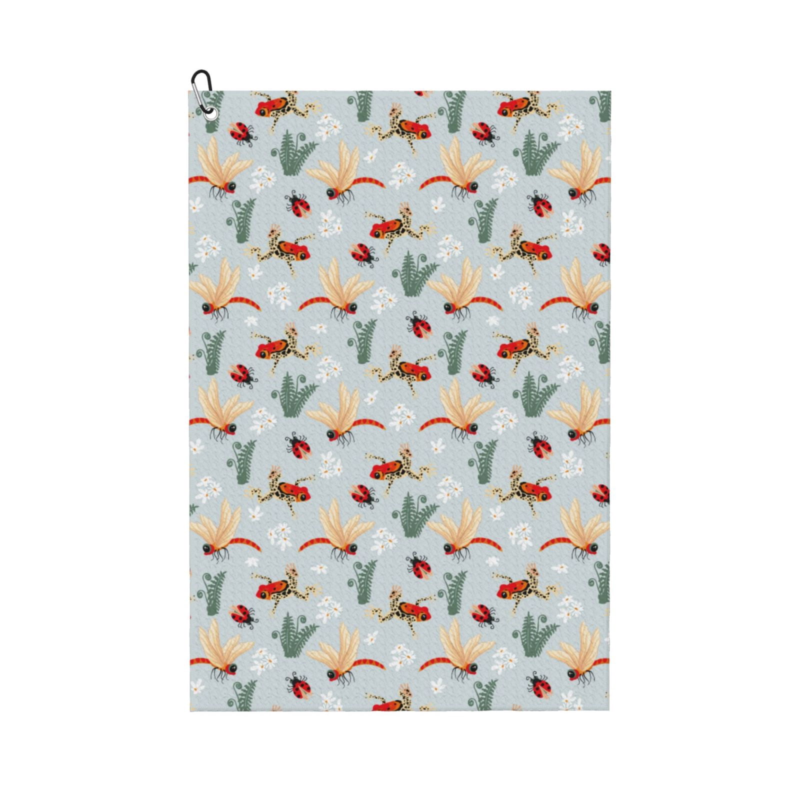 Logiee Ragonfly And Ladybug Print Golf Towels,16" x 24" Portable Golf ...