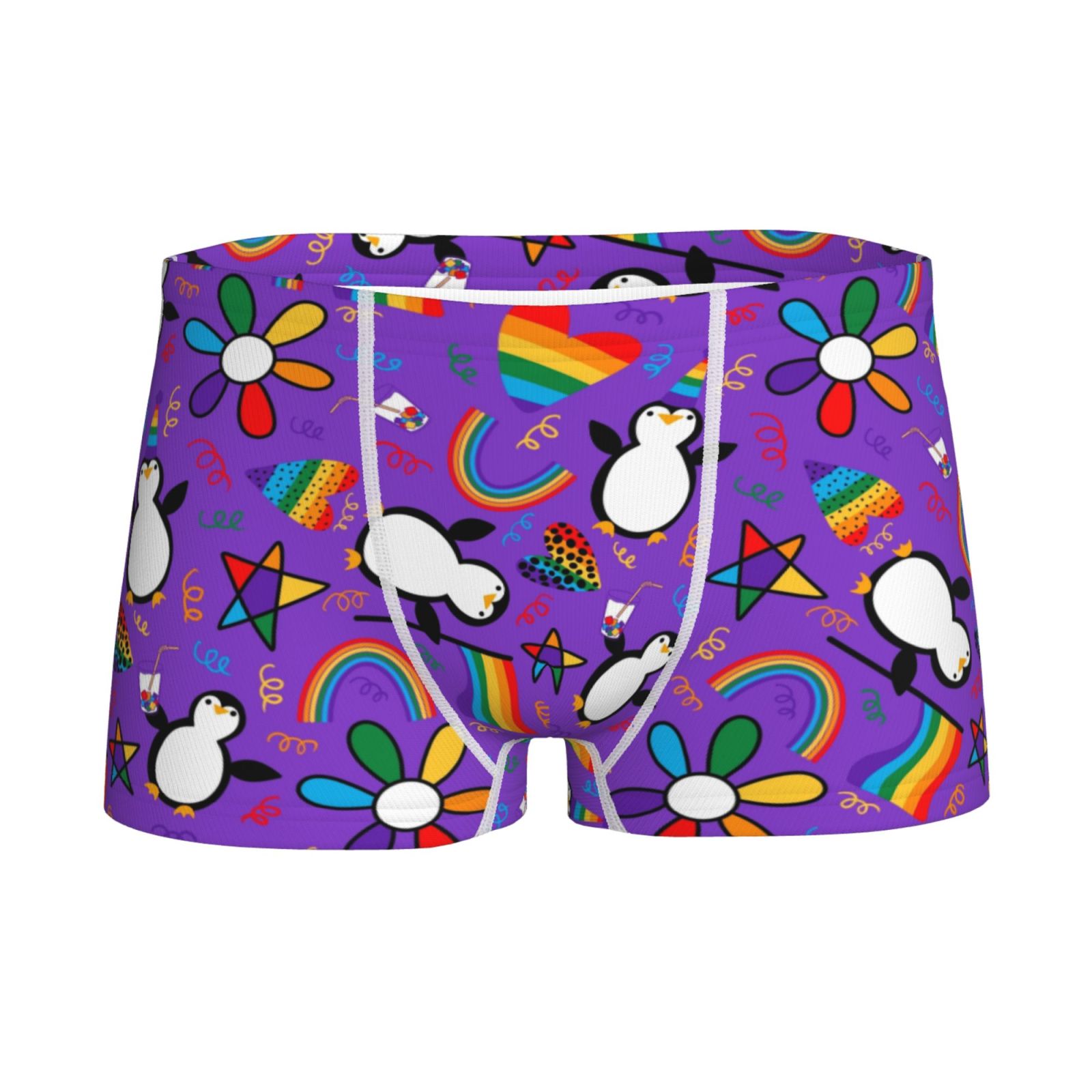 Logiee Rainbow Lgbt Penguin Print Boys' Boxer Briefs,Tween Boy ...