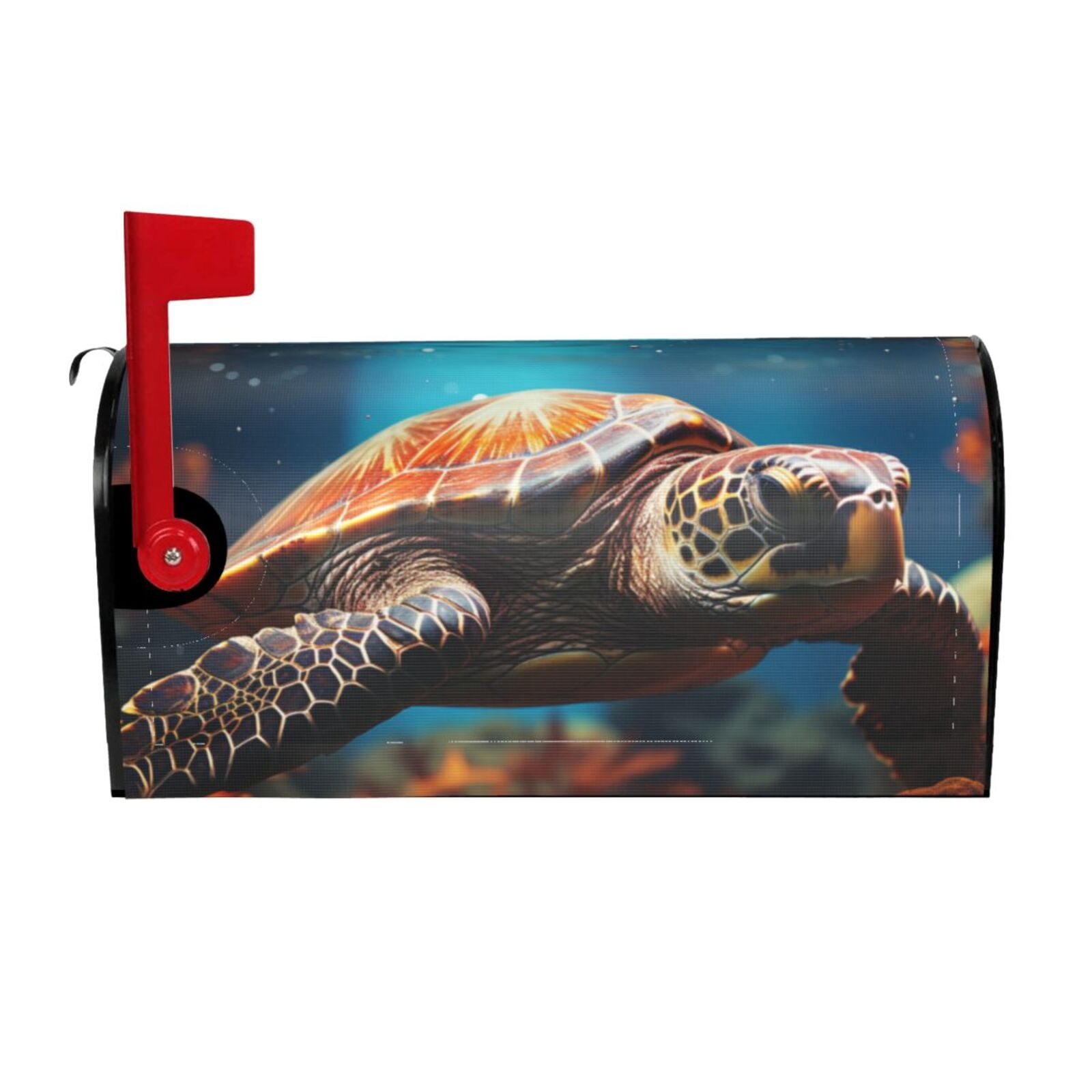 Logiee Realistic Turtle Print Post Letter Box Wrap Decor, Mailbox Cover ...