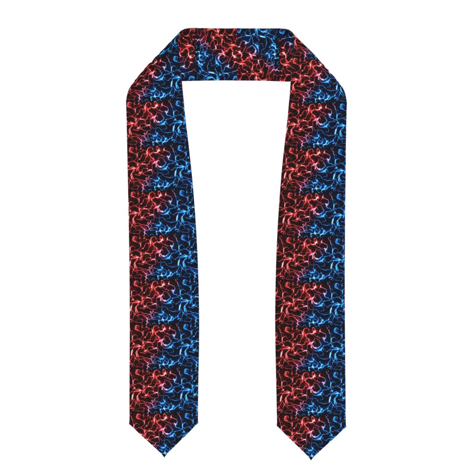 Logiee Red And Blue Lightning Print Unisex Adult Graduation Stole Shawl ...