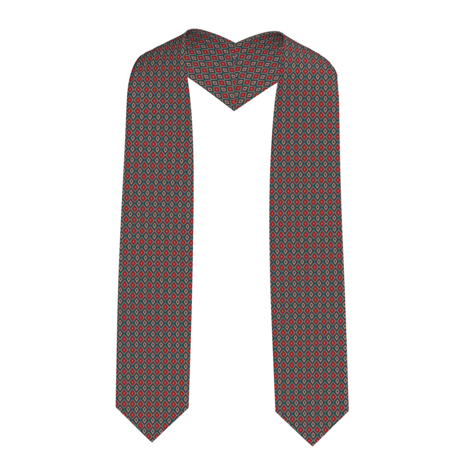 Logiee Red And Orange On Blue Teal Print Unisex Adult Graduation Stole ...