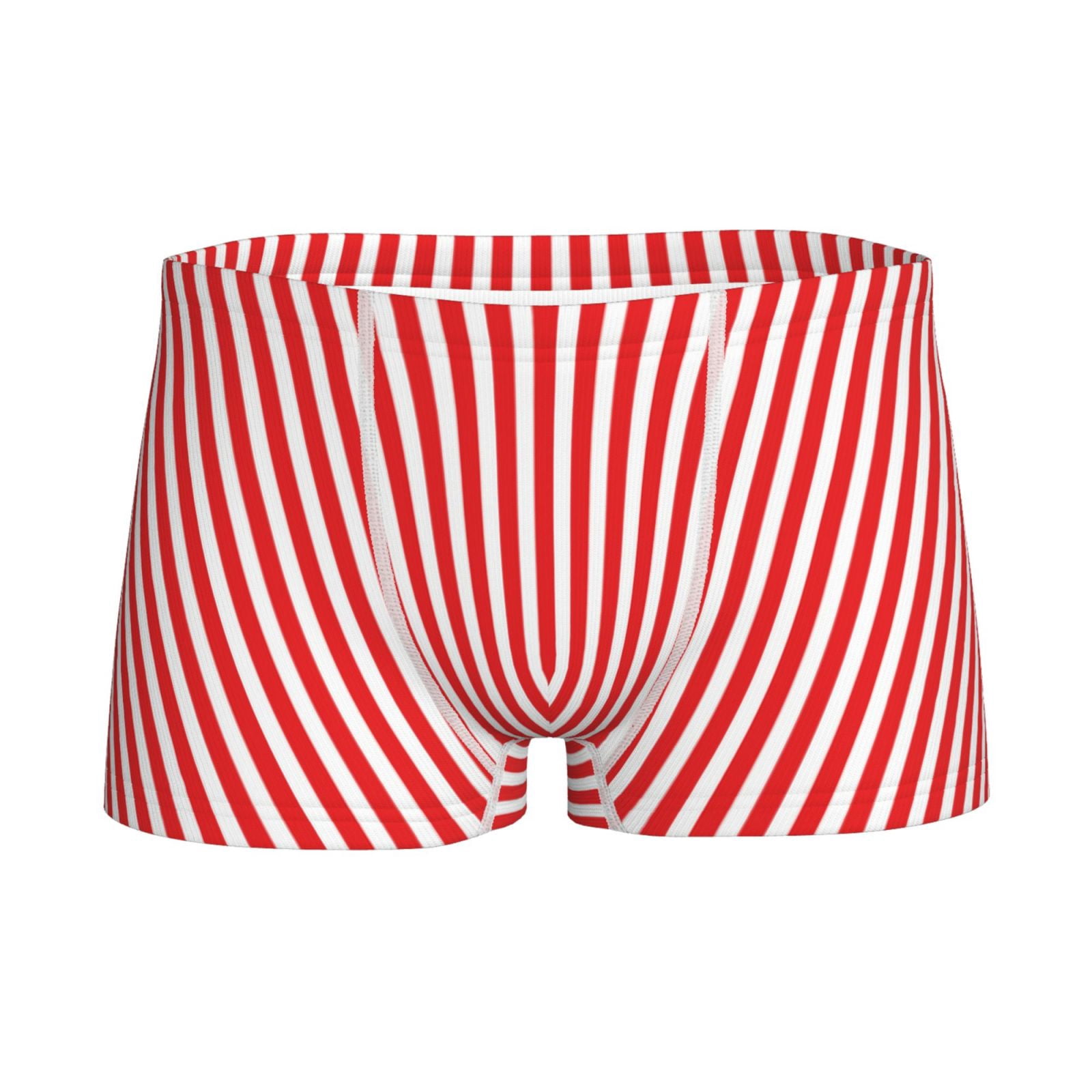 Logiee Red And White Stripes Print Boys' Boxer Briefs,Tween Boy ...