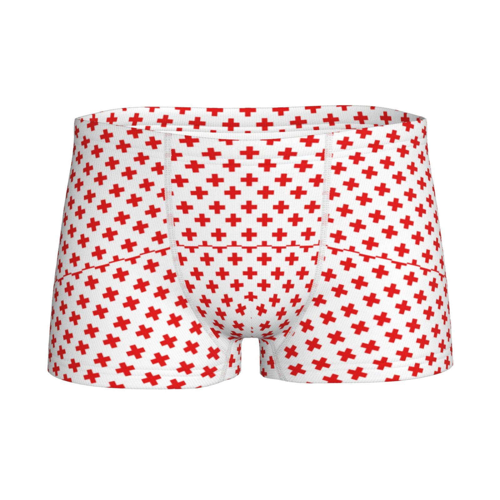 Logiee Red Cross Print Boys' Boxer Briefs,Tween Boy Underwear ...