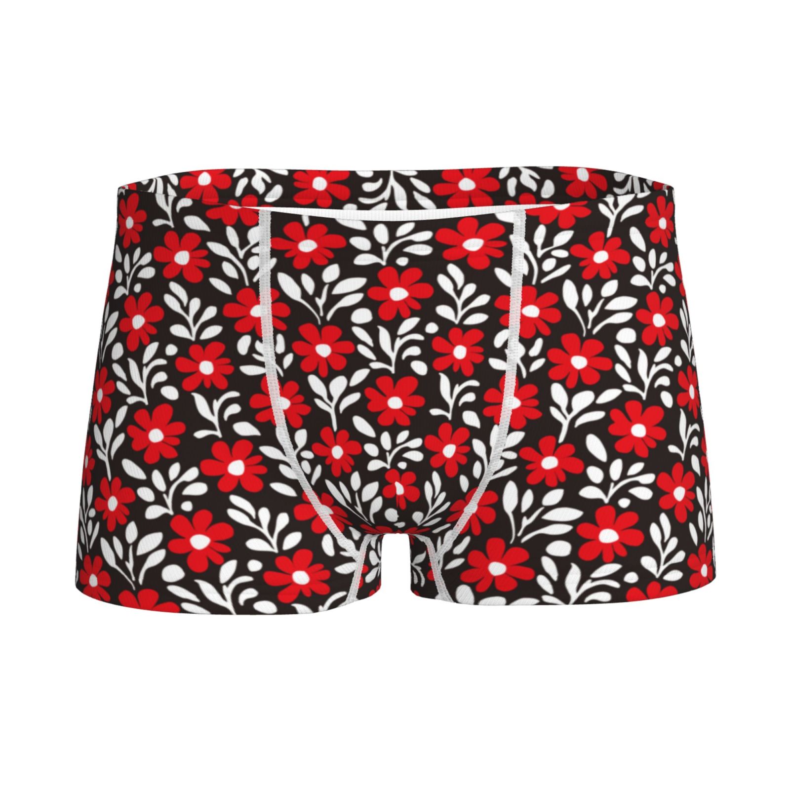 Logiee Red Floral Print Boys' Boxer Briefs,Tween Boy Underwear-Large - Walmart.com