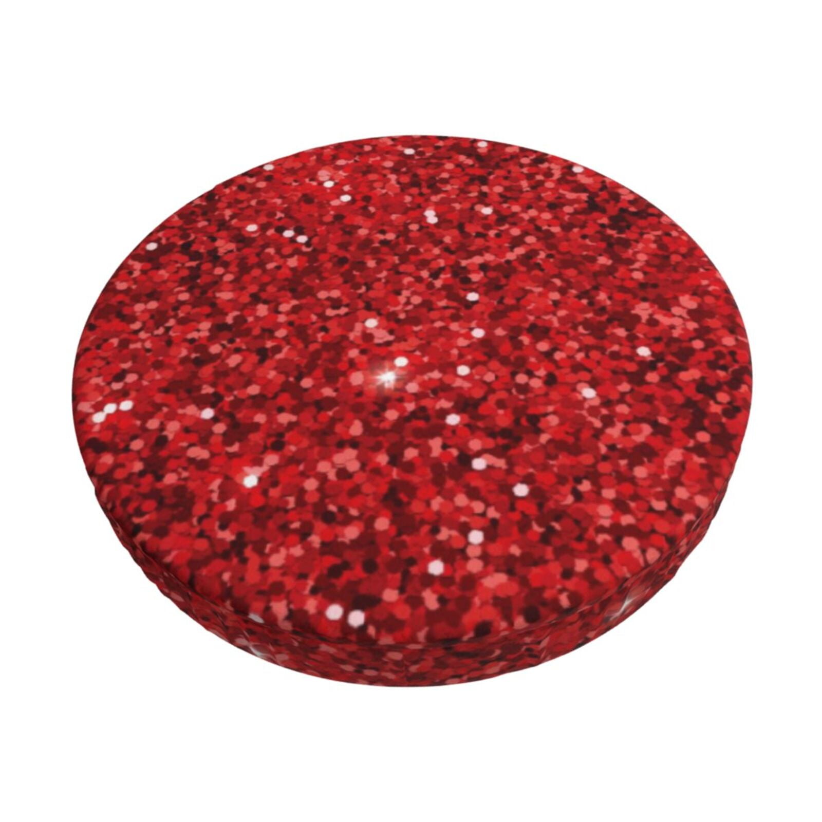 Logiee Red Glitter Print Stool Covers Round,Bar Stool Covers ...