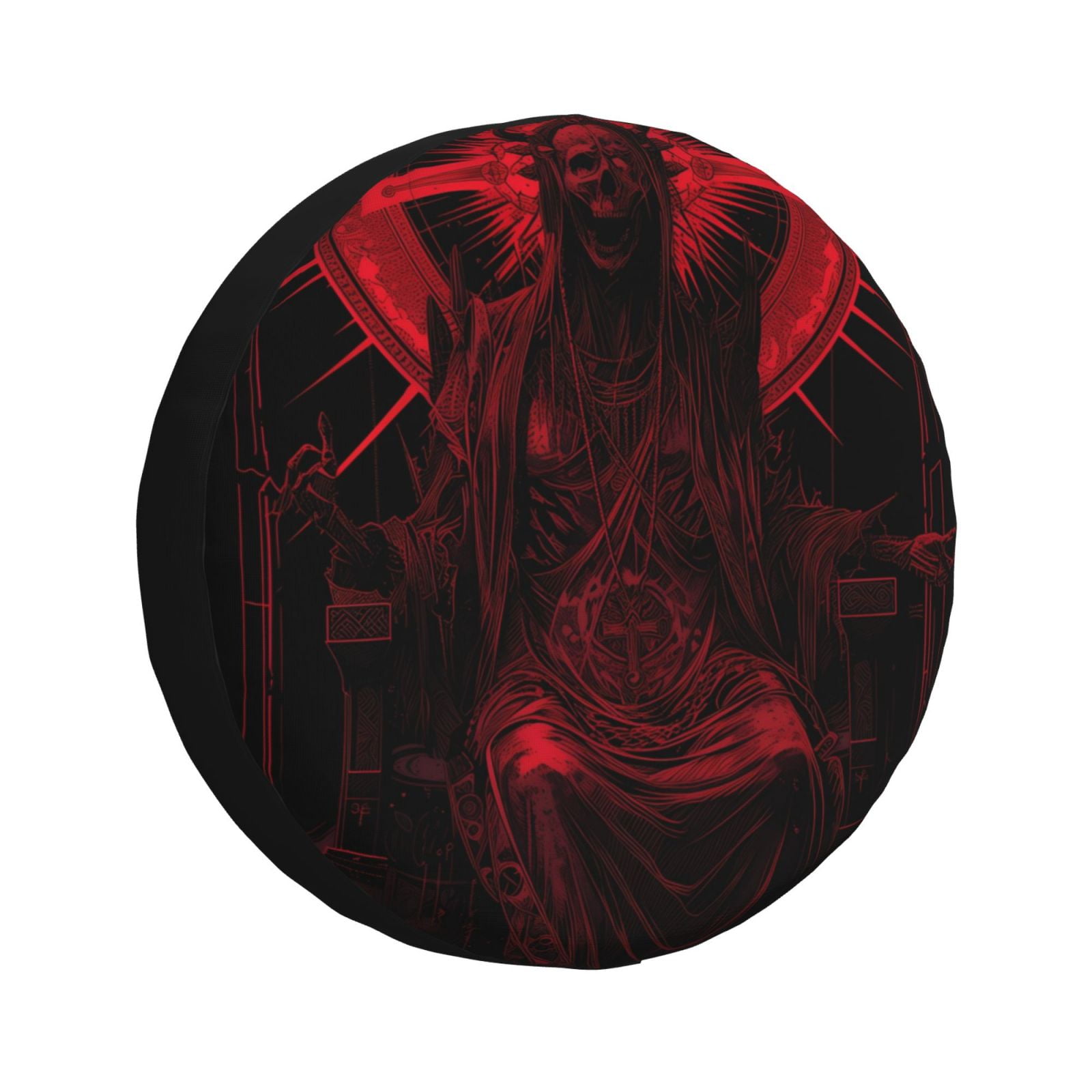 Logiee Red Gothic Skeleton Throne Print Spare Tire Cover, Universal ...