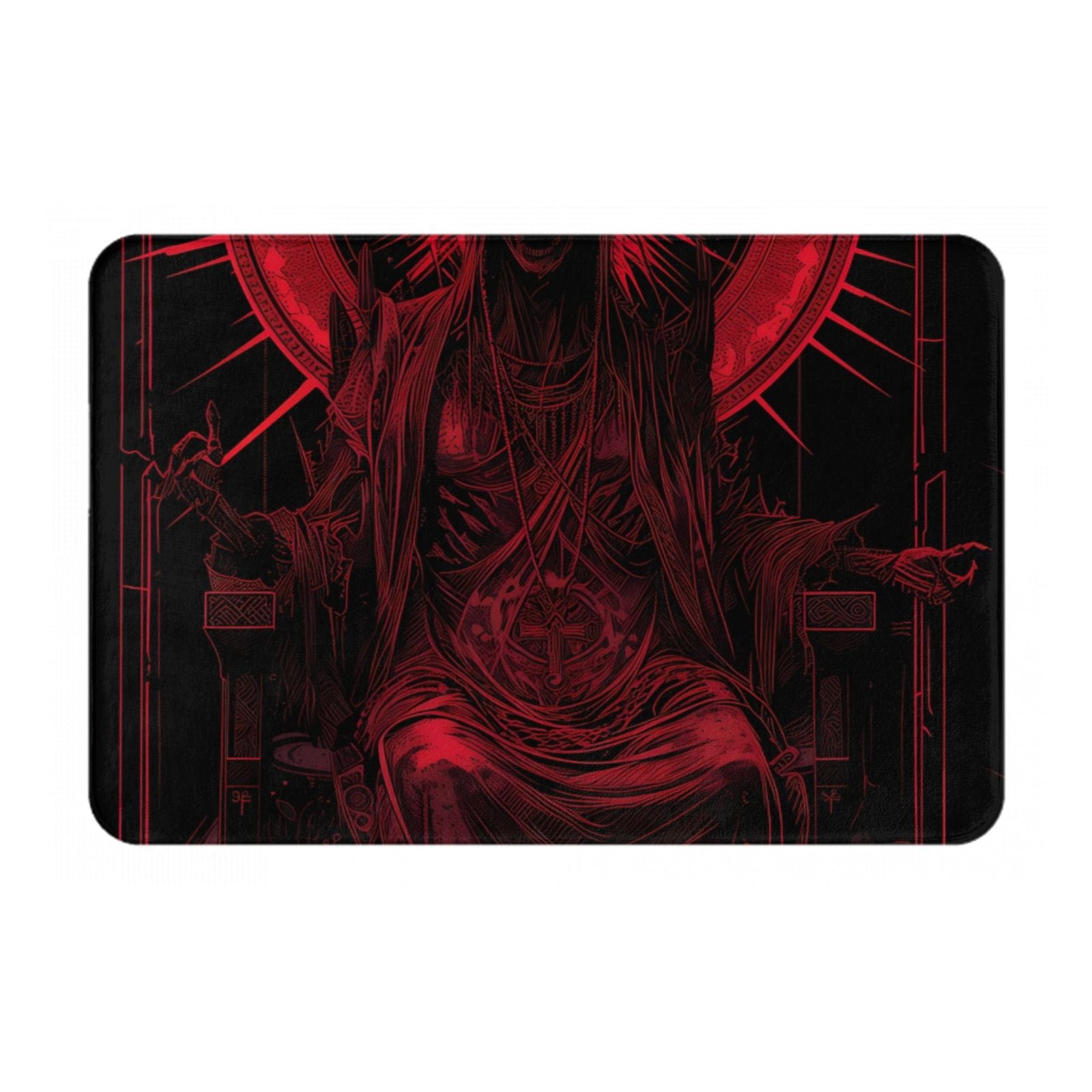 Logiee Red Gothic Skeleton Throne Print Welcome Mats for Entryway,Door ...