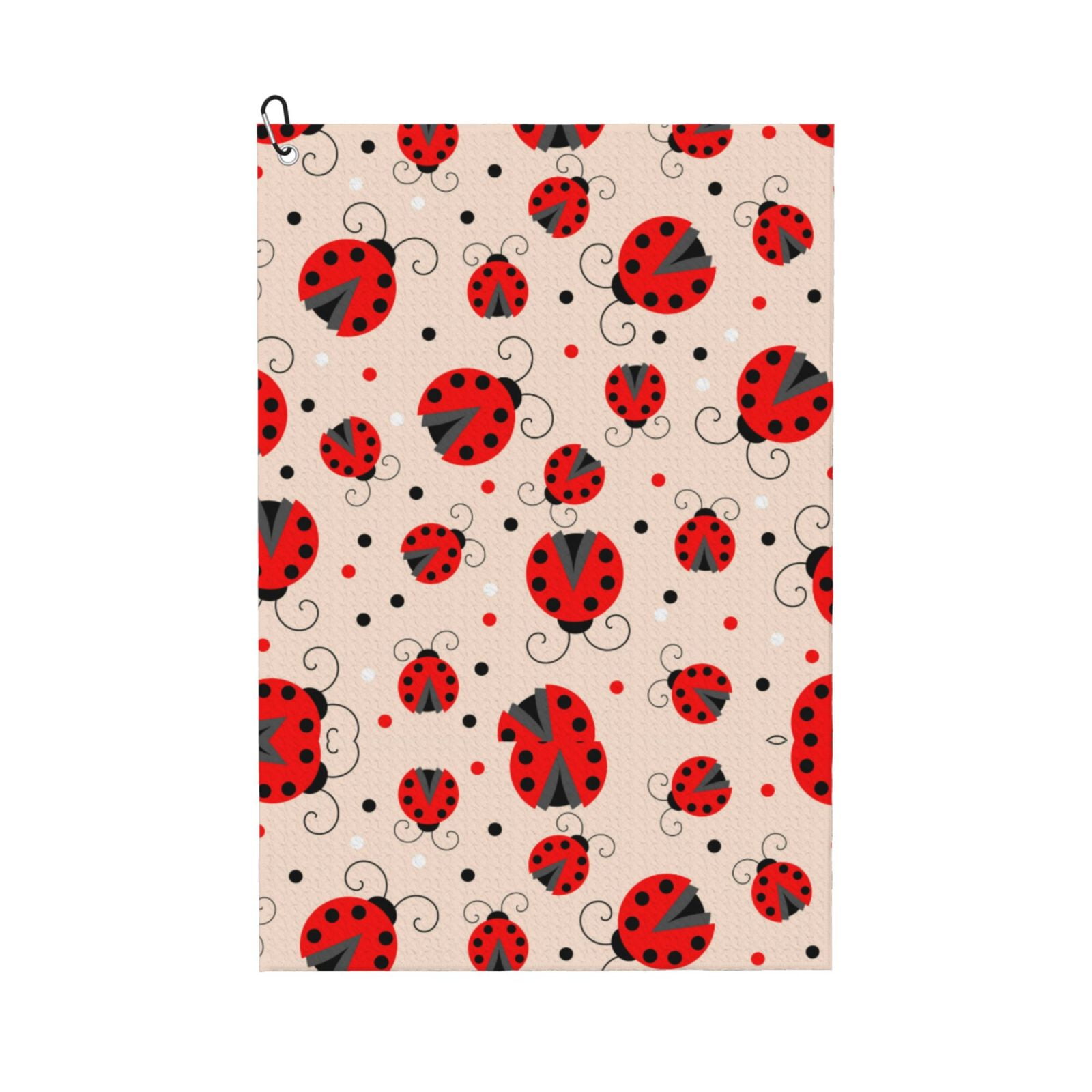 Logiee Red Ladybug Print Golf Towels,16" x 24" Portable Golf Towel for ...