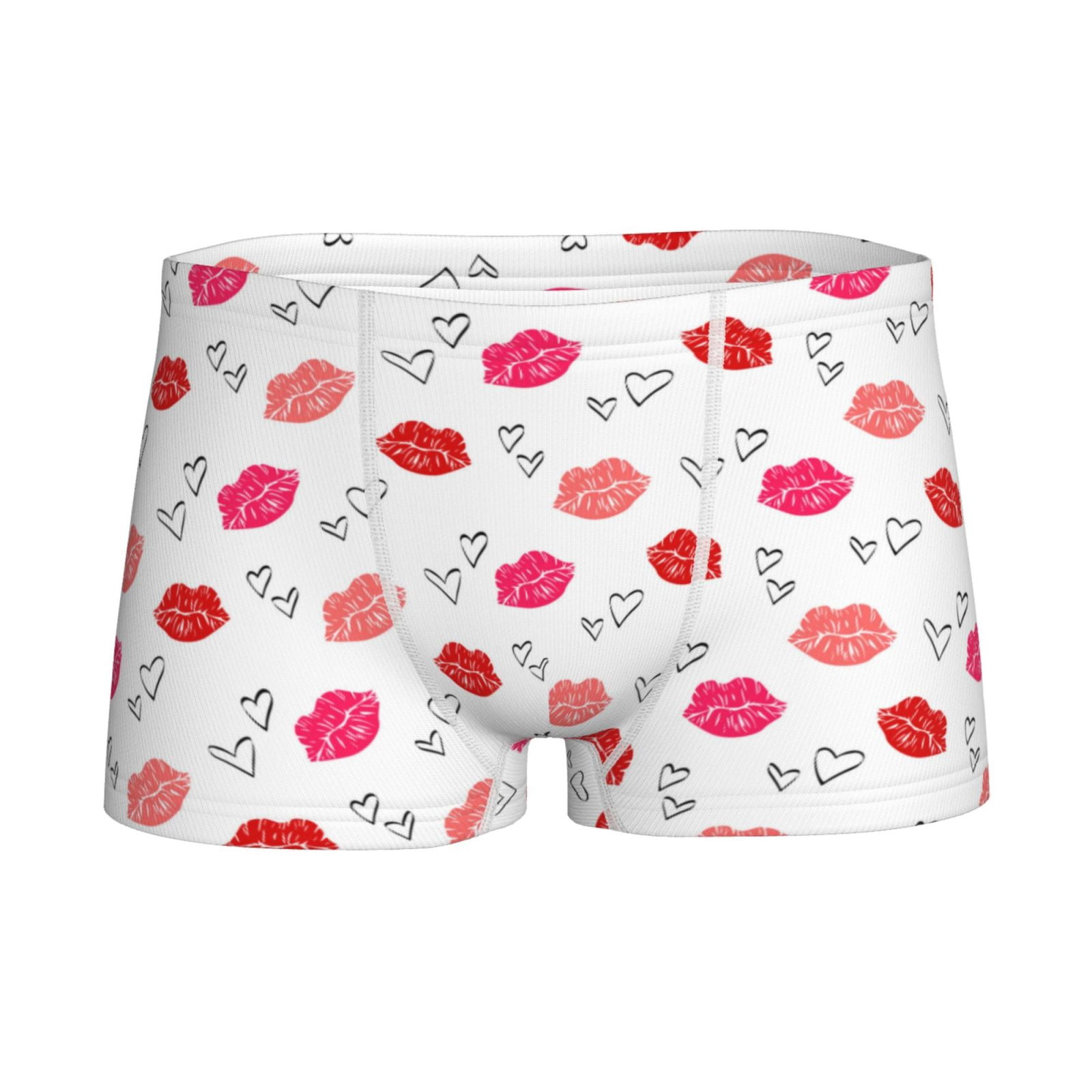 Logiee Red Lips 1 Print Boys' Boxer Briefs,Tween Boy Underwear-Medium ...
