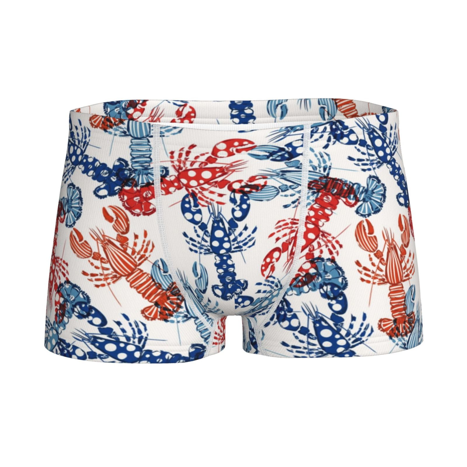 Logiee Red Lobster Print Boys' Boxer Briefs,Tween Boy Underwear-XX ...