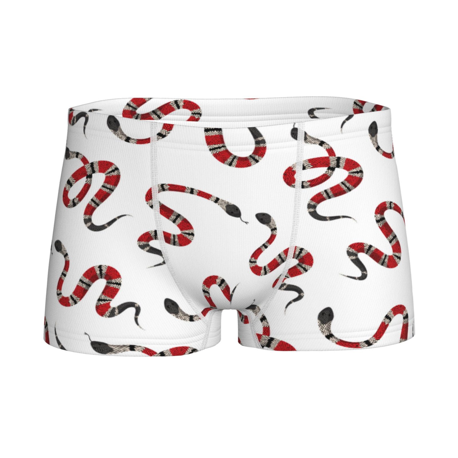 Logiee Red Snake Print Boys' Boxer Briefs,Tween Boy Underwear-Small ...