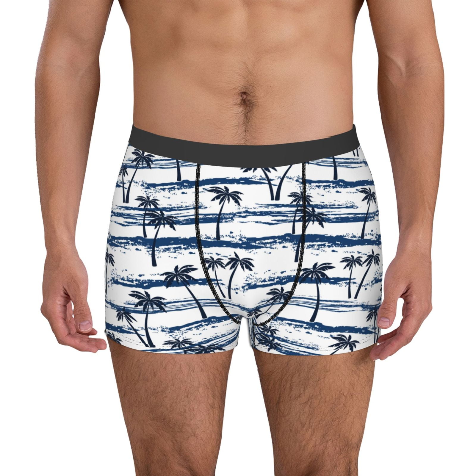 Logiee Retro Coconut Tree Print Mens Boxer Briefs,Boxer Briefs for Men ...