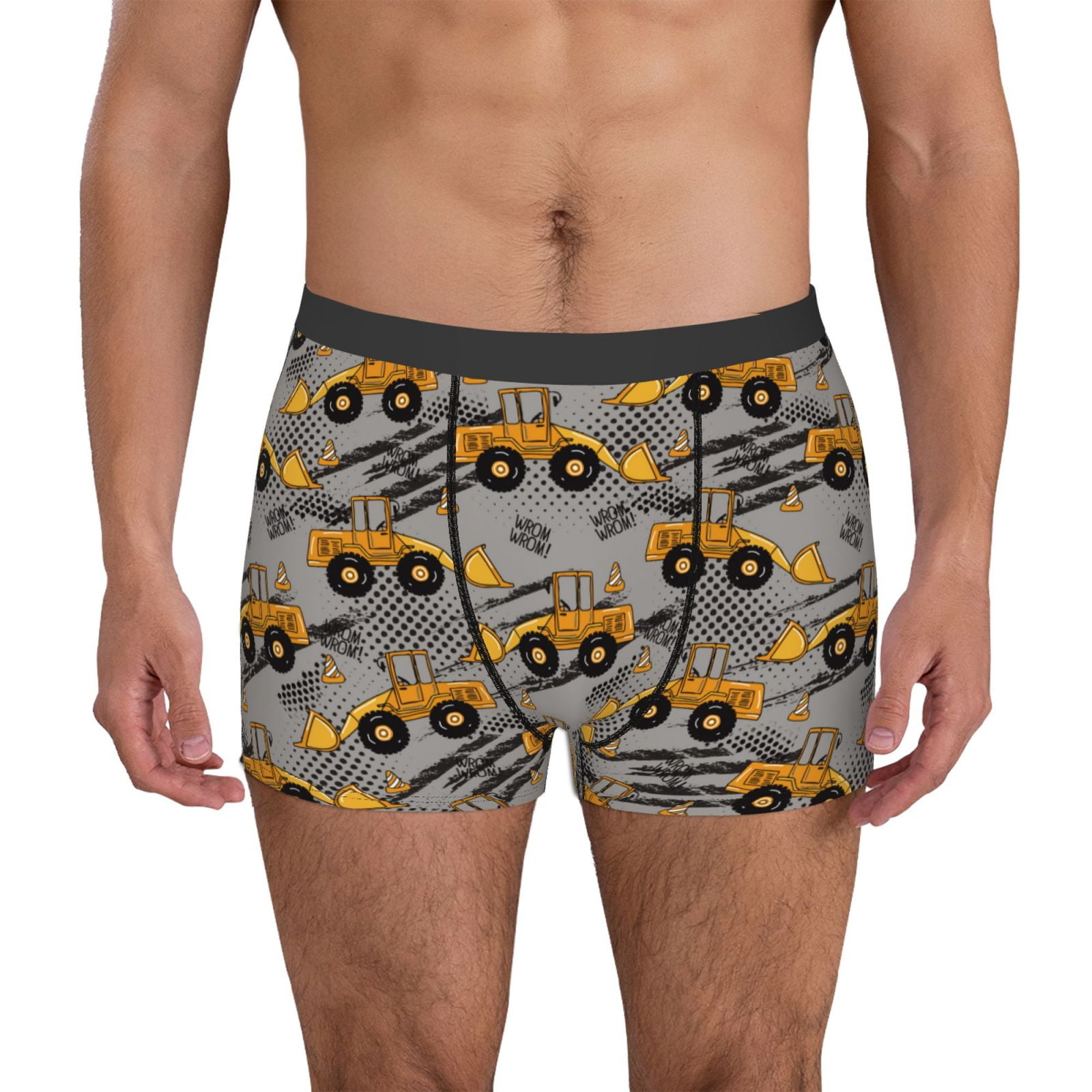 Logiee Retro Excavator Print Mens Boxer Briefs,Boxer Briefs for Men ...