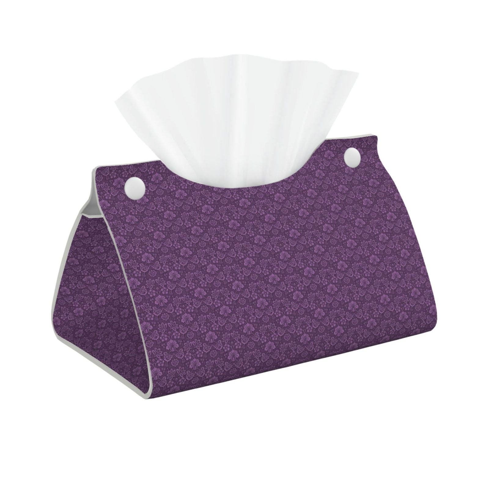 Logiee Retro Florals Purple Print Tissue Box Cover,Stylish Tissue Box ...