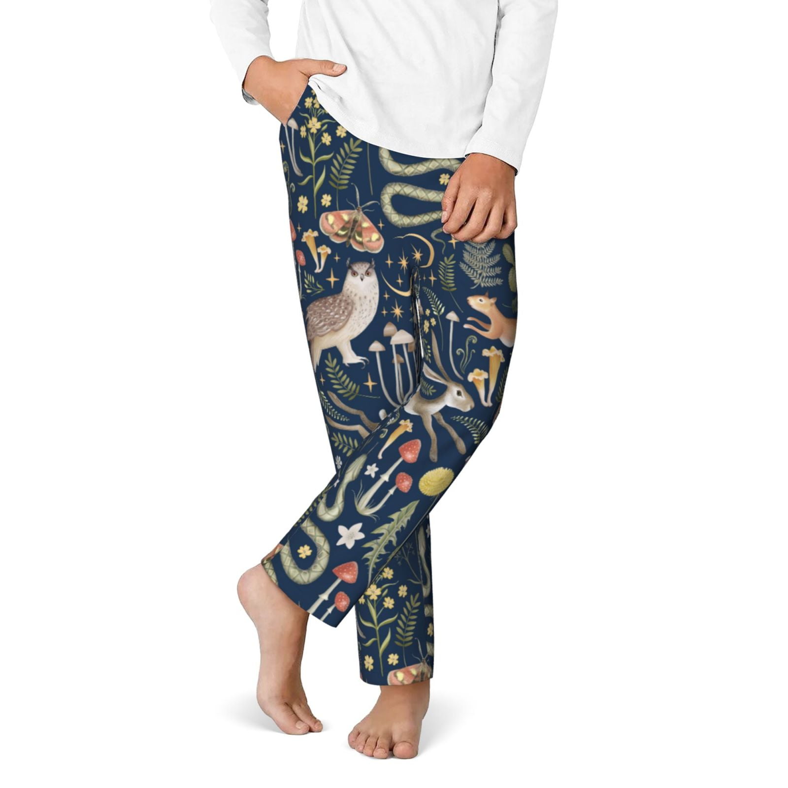 Logiee Retro Forest Animals Print Teenagers' Pajama Pants ,Boys Bottoms ...