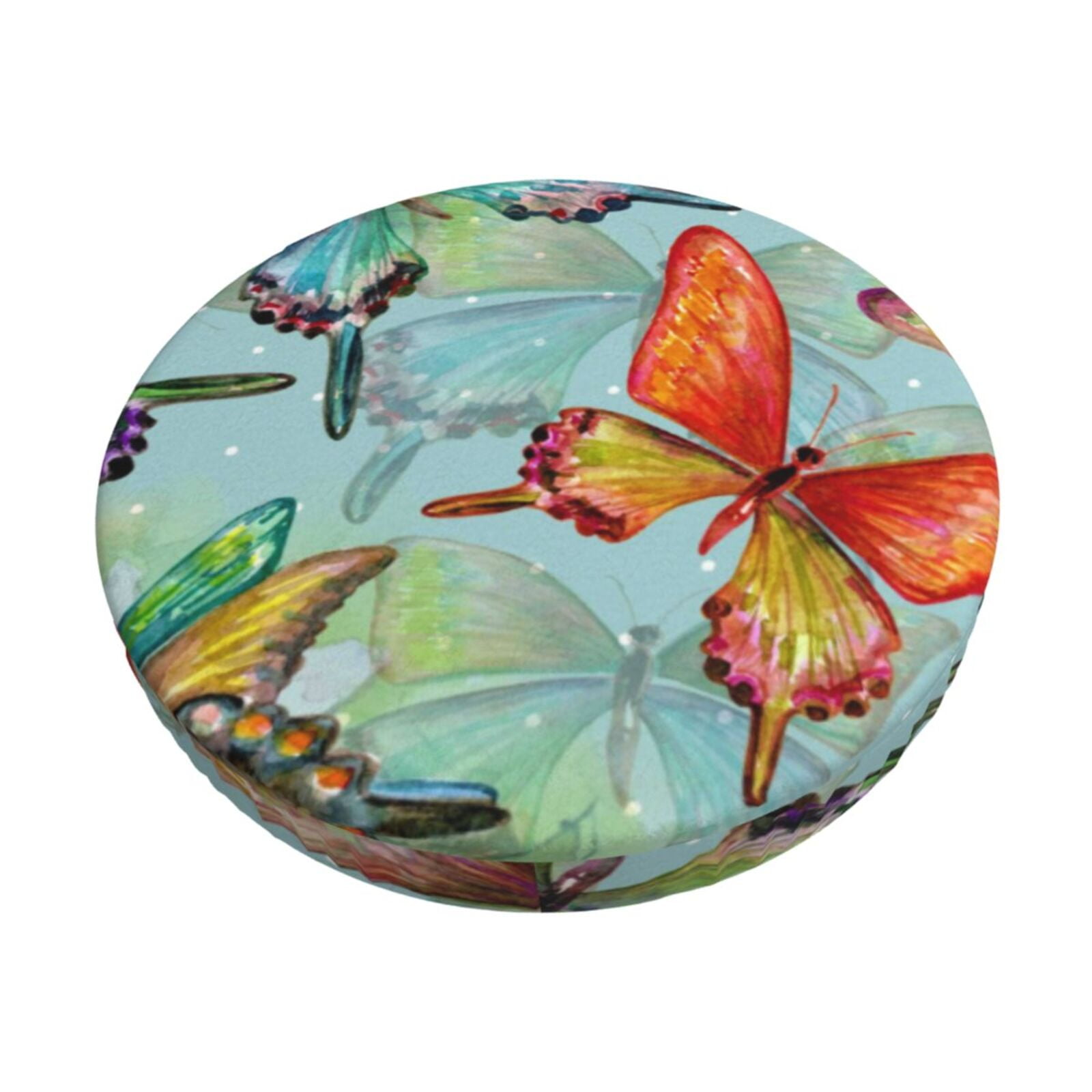 Logiee Retro Seamless Flying Butterflies Print Stool Covers Round,Bar ...