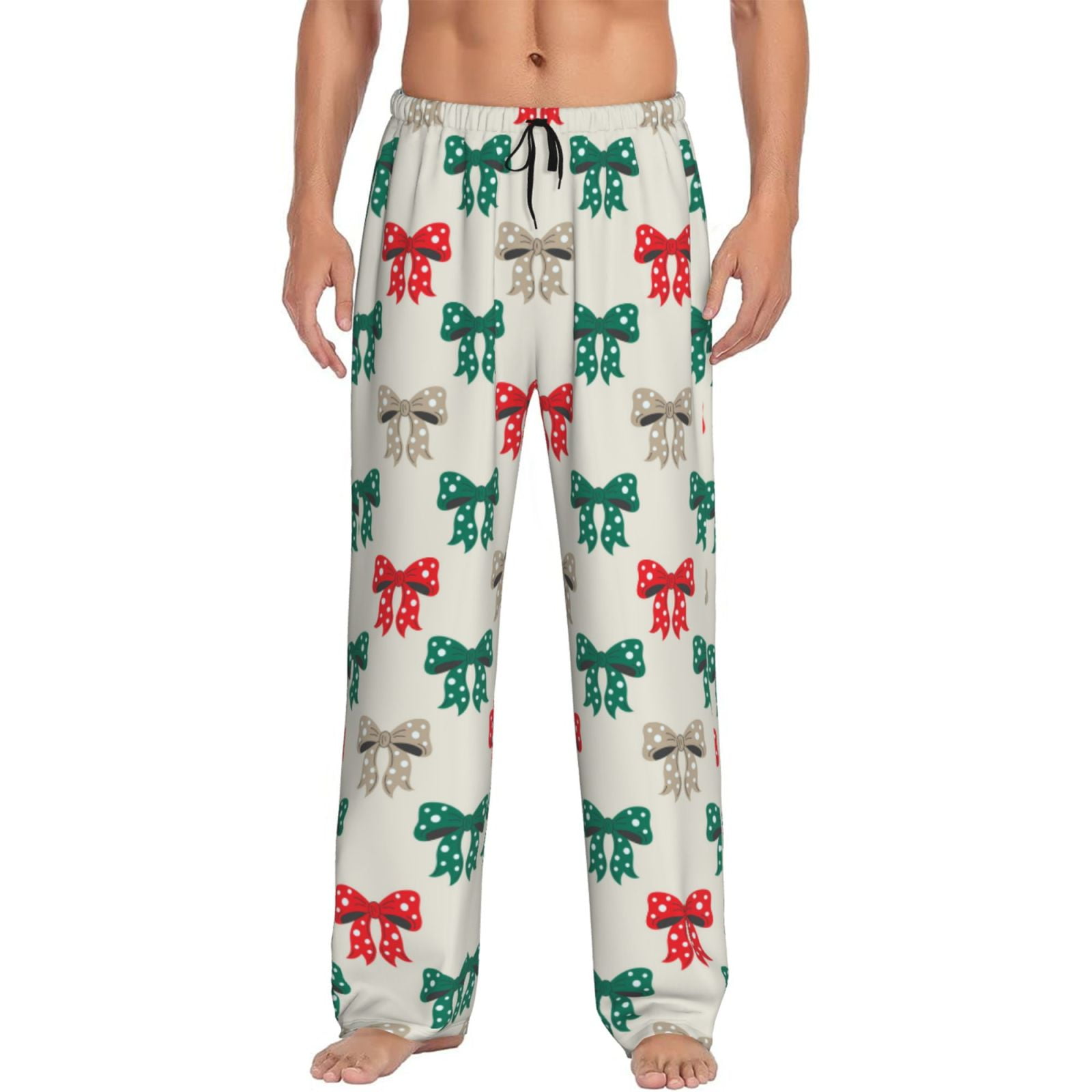 Logiee Retro bows Print Pajama Pants for Men,Men’s Pajama Bottoms,Mens ...
