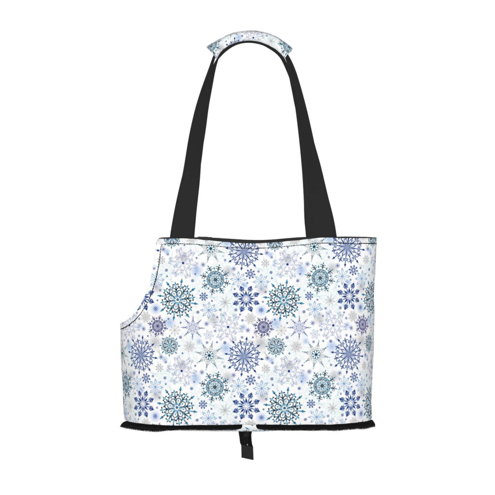 Logiee Retro ice blue snowflakes Print Dog Carrier for Small Dogs,Soft ...