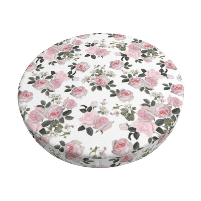Logiee Rose Flowers Print Stool Covers Round,Bar Stool Covers,Watedrproof Stool Slipcover with ...