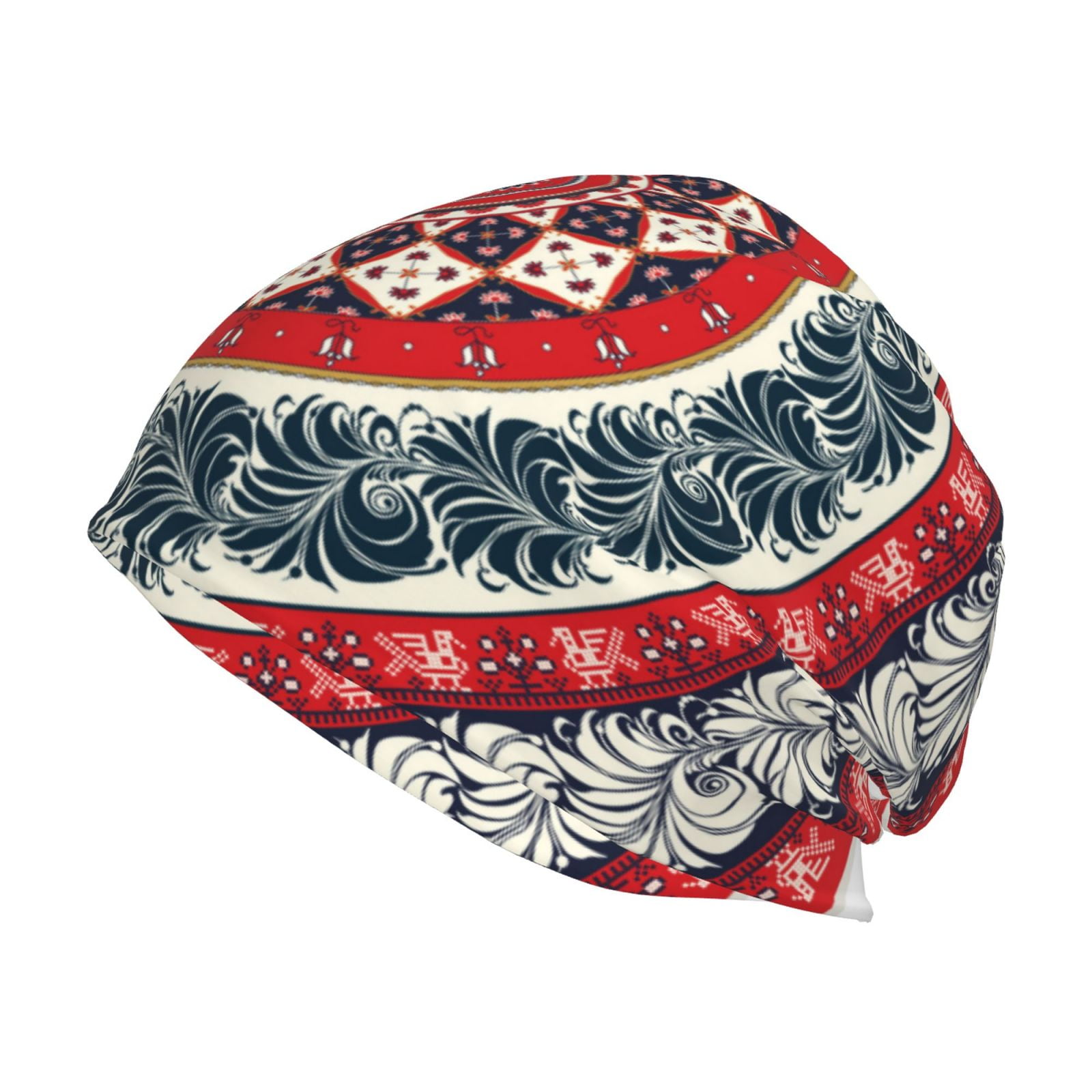 Logiee Round Design Print Unisex Knit Beanie for Men Women Winter Hat ...