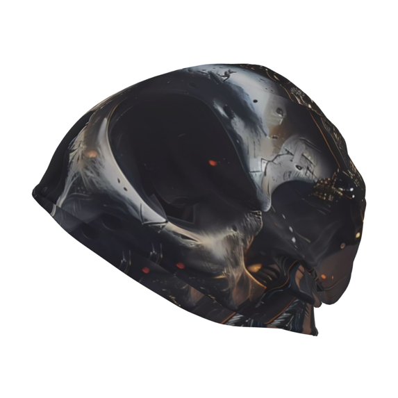 Logiee Royal Skull With Golden Crown Print Unisex Knit Beanie for Men ...