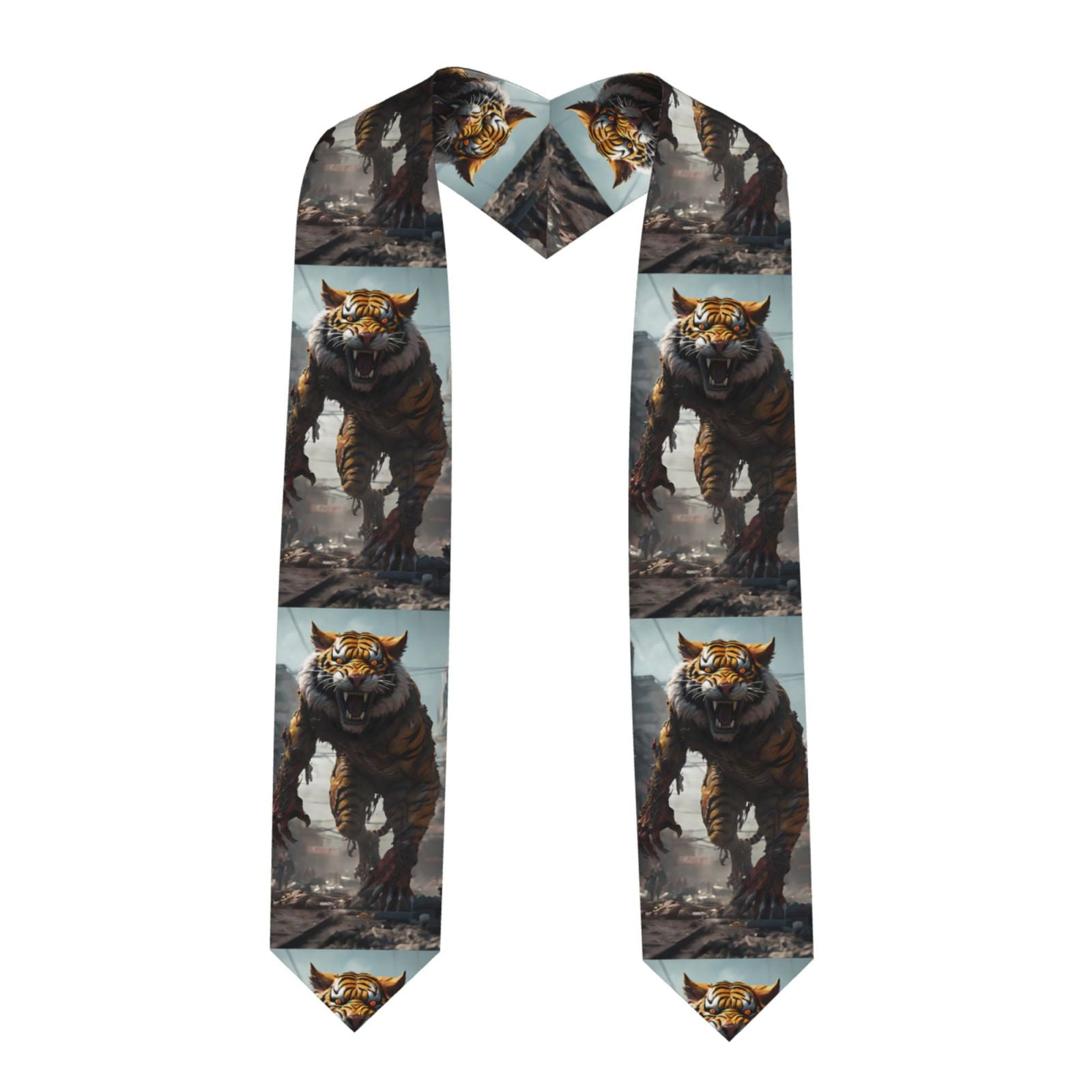 Logiee Ruins Tiger Warrior Print Unisex Adult Graduation Stole Shawl 72 ...