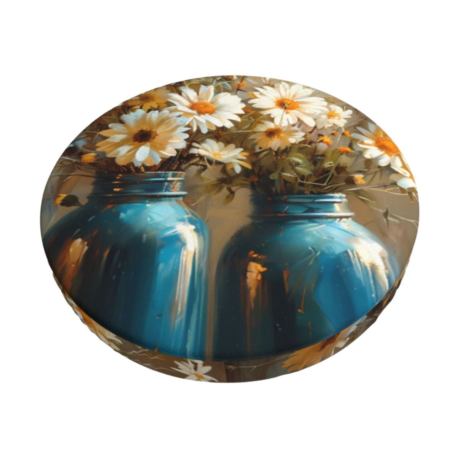 Logiee Rustic Daisy Mason Jars Print Stool Covers Round,Bar Stool ...