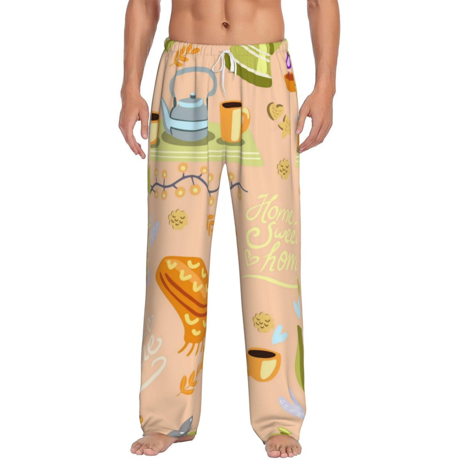 Logiee Scandinavian Style Hygge Print Pajama Pants for Men,Men’s Pajama ...