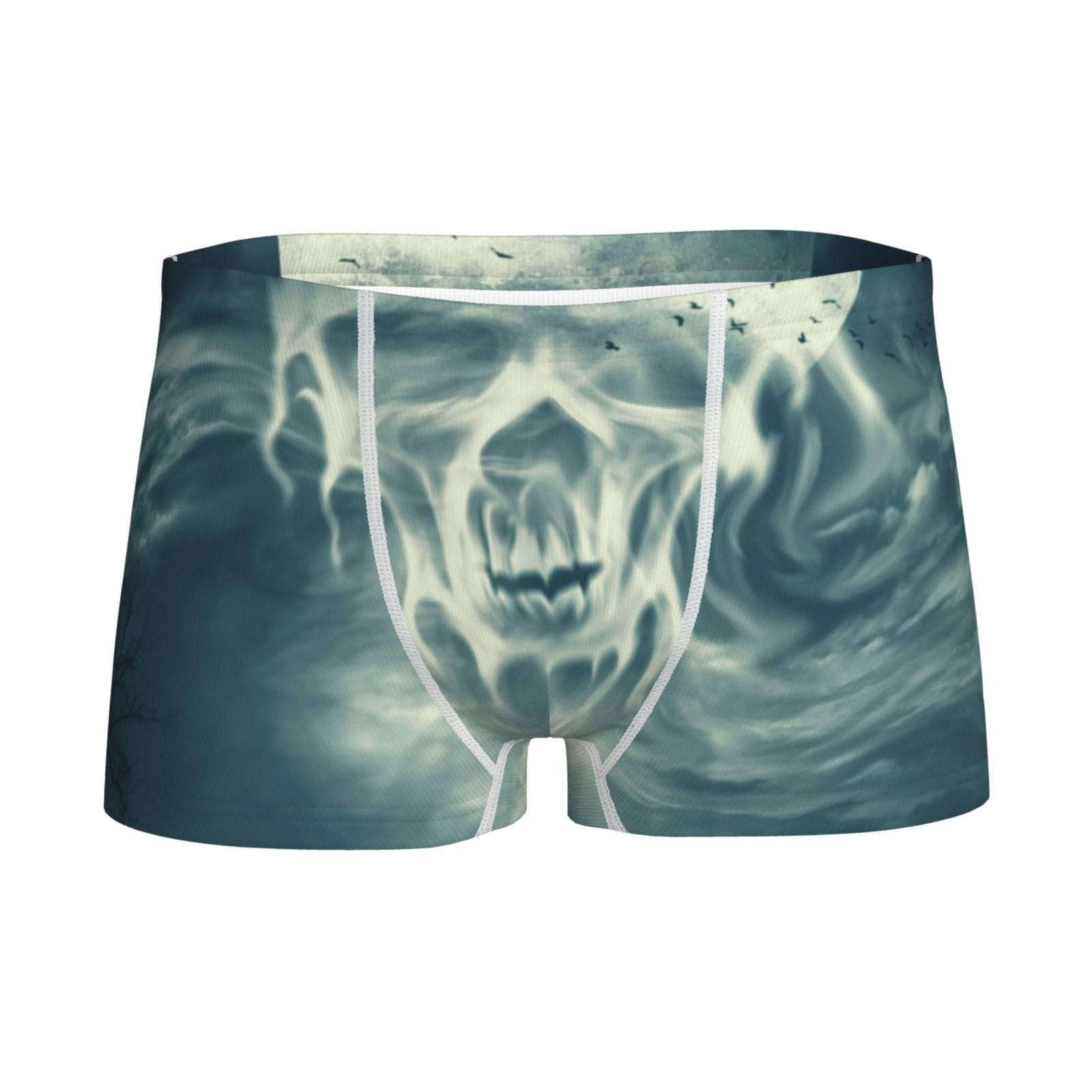 Logiee Scary Moon And Clouds Print Boys' Boxer Briefs,Tween Boy ...