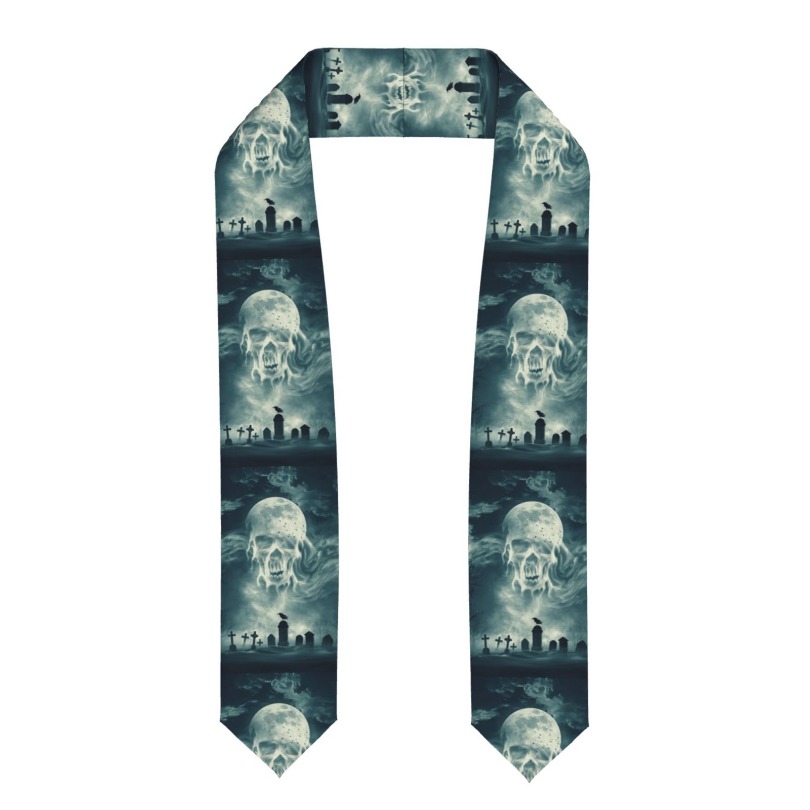 Logiee Scary Moon And Clouds Print Unisex Adult Graduation Stole Shawl ...