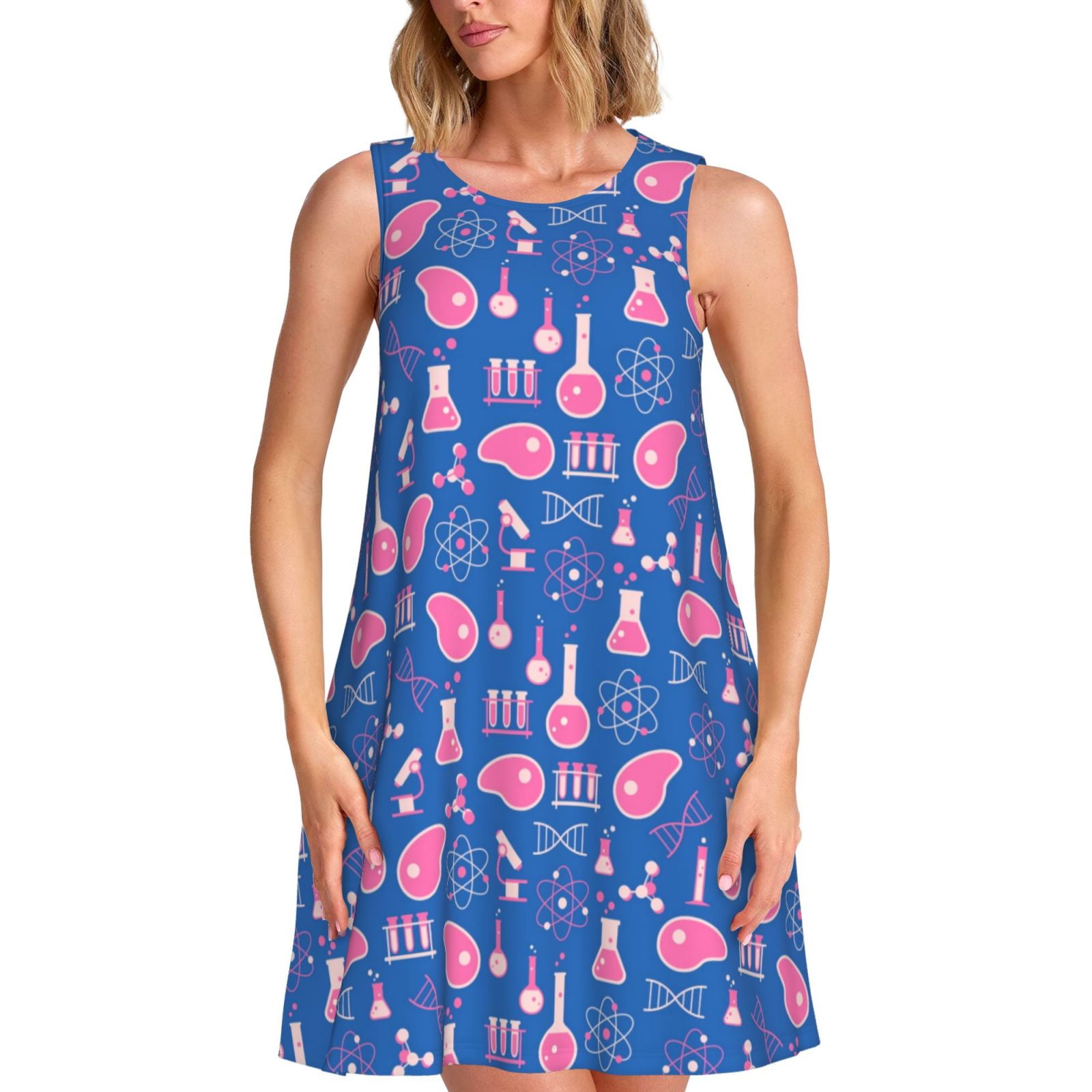 Logiee Science Experiment Print Summer Dresses for Women,Beach ...